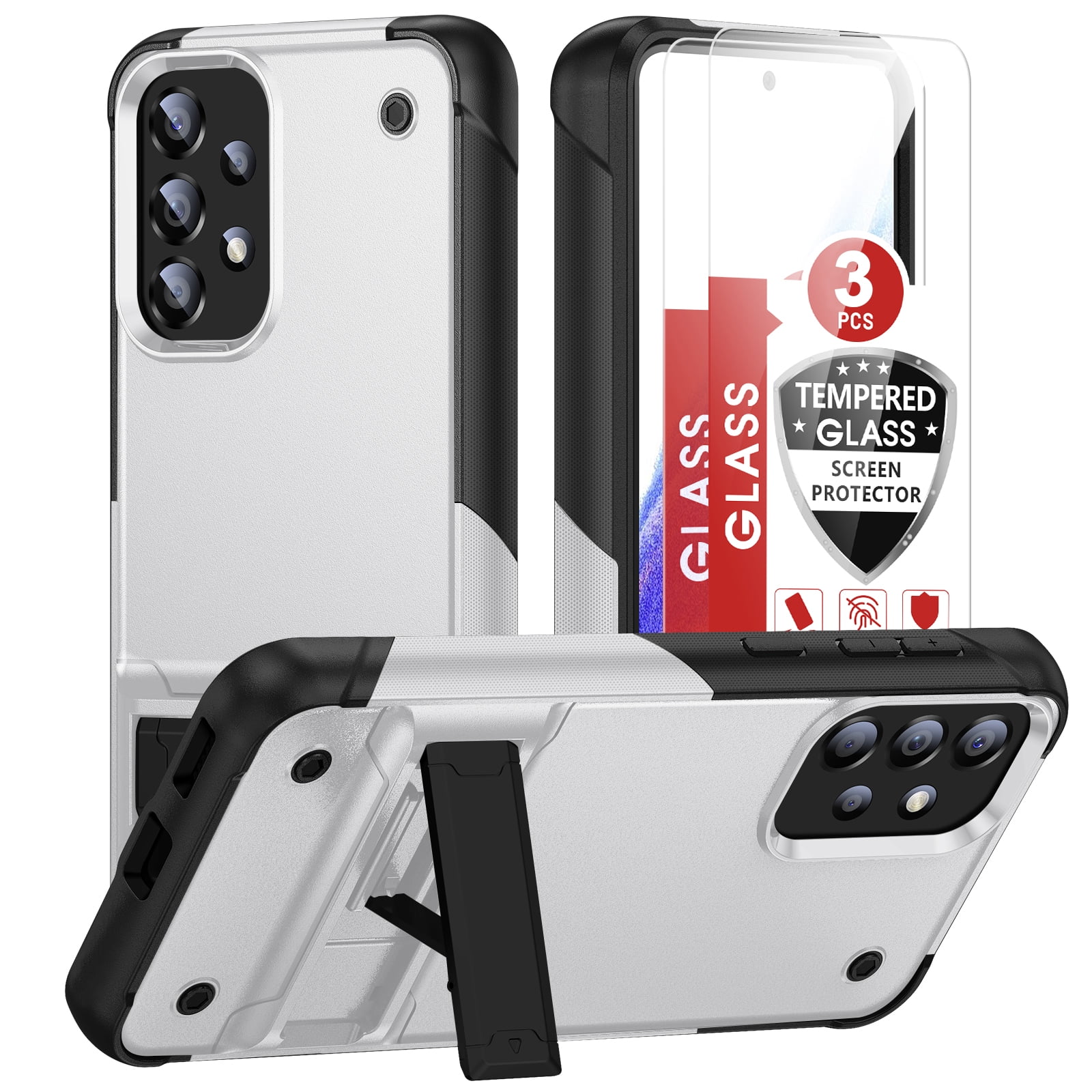 Dteck for Samsung Galaxy A53 Case with Screen Protector Glass 3 Pack ...