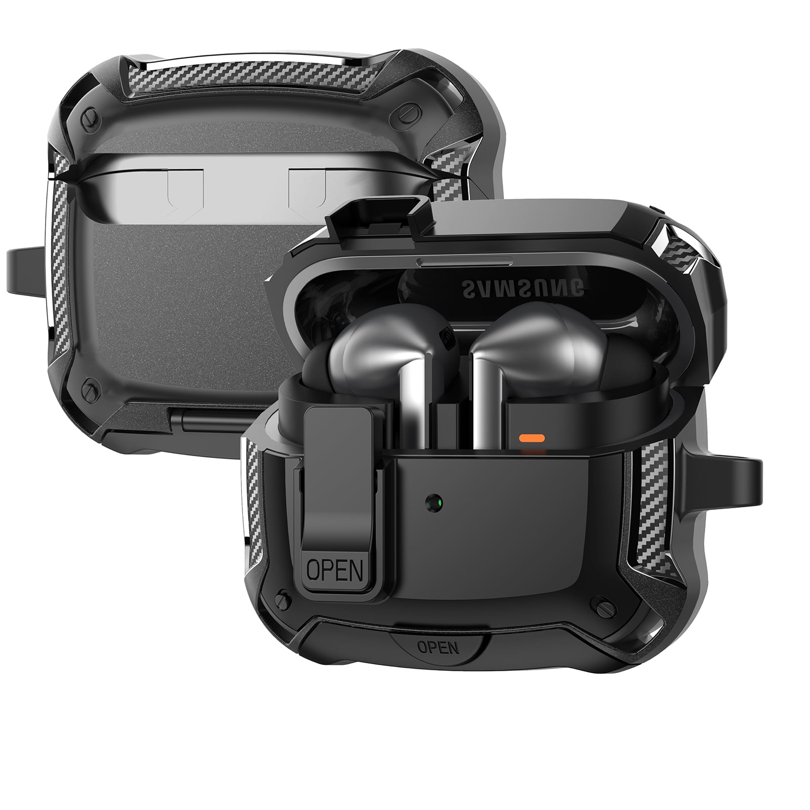 Dteck for Samsung Galaxy Buds 3 / Buds 3 Pro Case Cover with Lock Clip ...