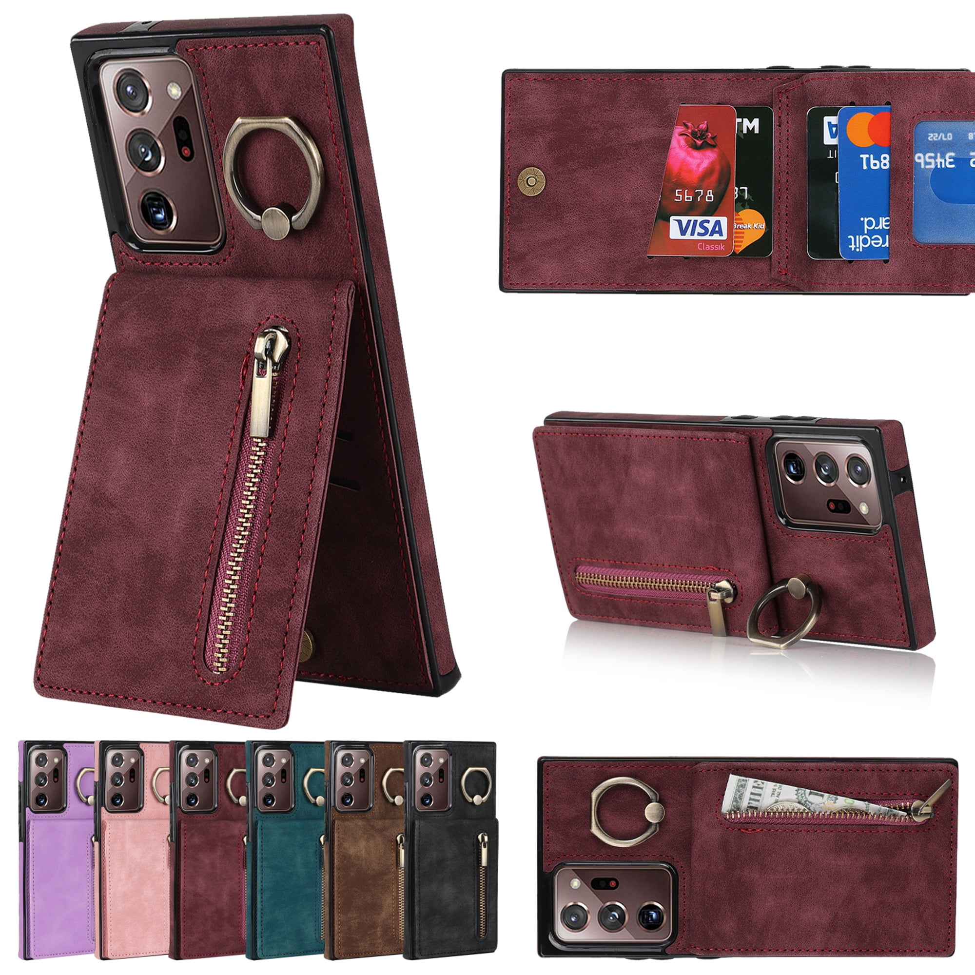 Dteck for Samsung Galaxy Note20 Ultra Case with Card Holder, RFID Blocking PU Leather Galaxy ...