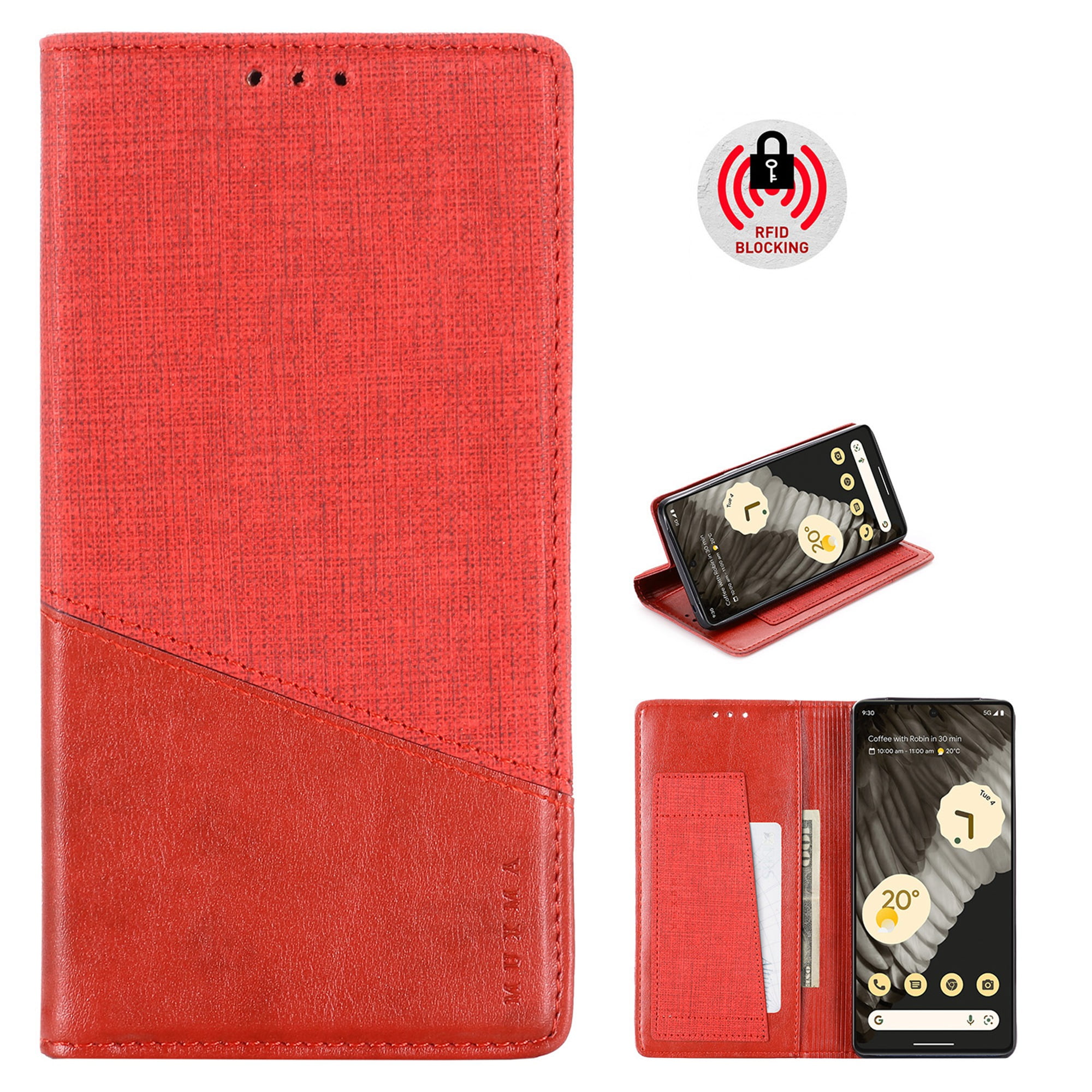 Dteck for Samsung Galaxy S20 Case,PU Leather Flip Slim Cover with RFID Blocking Card Slot Wallet ...