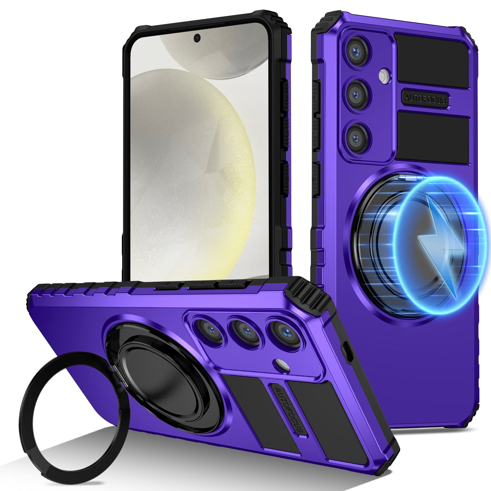 Dteck for Samsung Galaxy S20 FE Case with Rotating Ring Stand, Compatible with MagSafe, Heavy ...