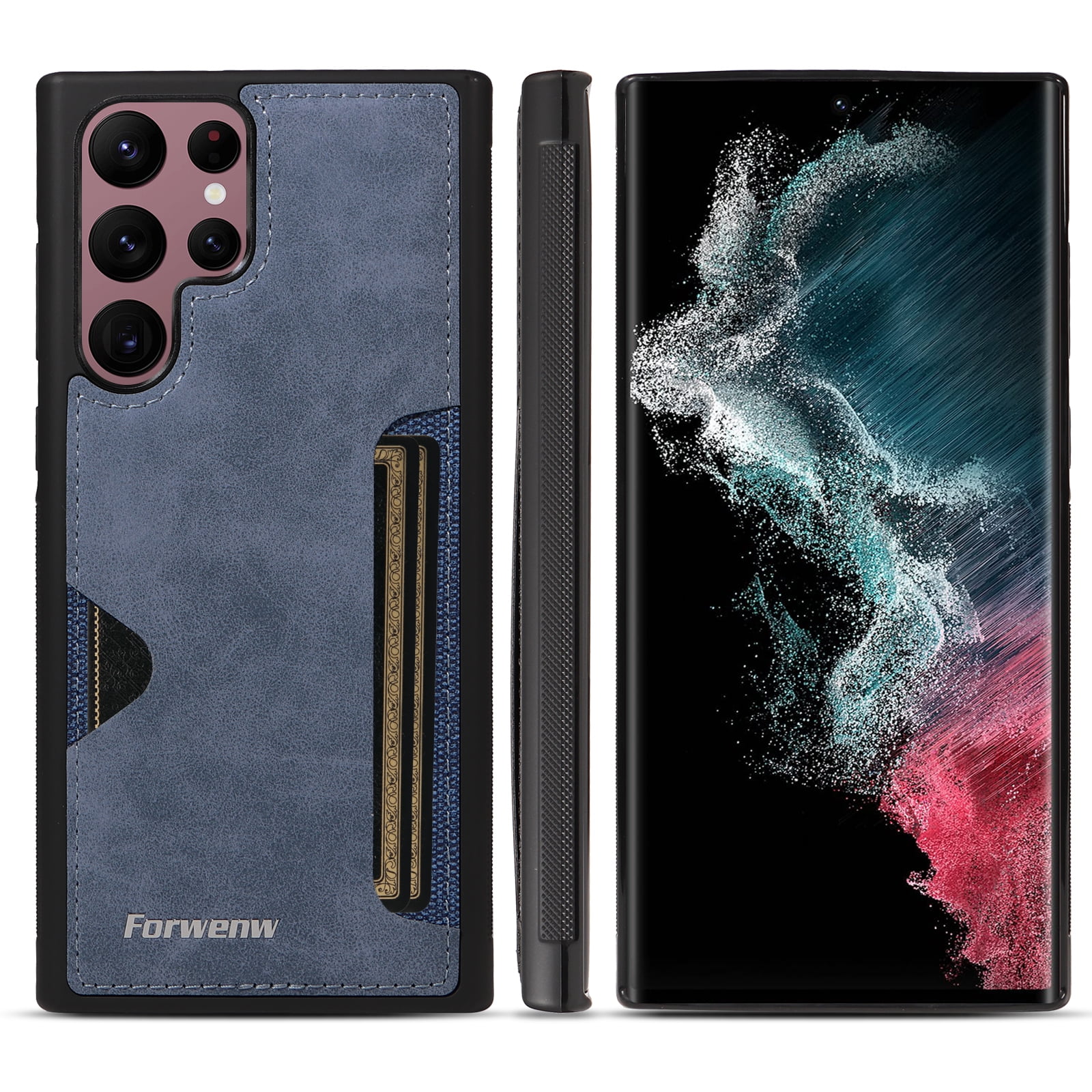 Dteck for Samsung Galaxy S21 FE Hard Shell, Luxury Premium PU Leather ...