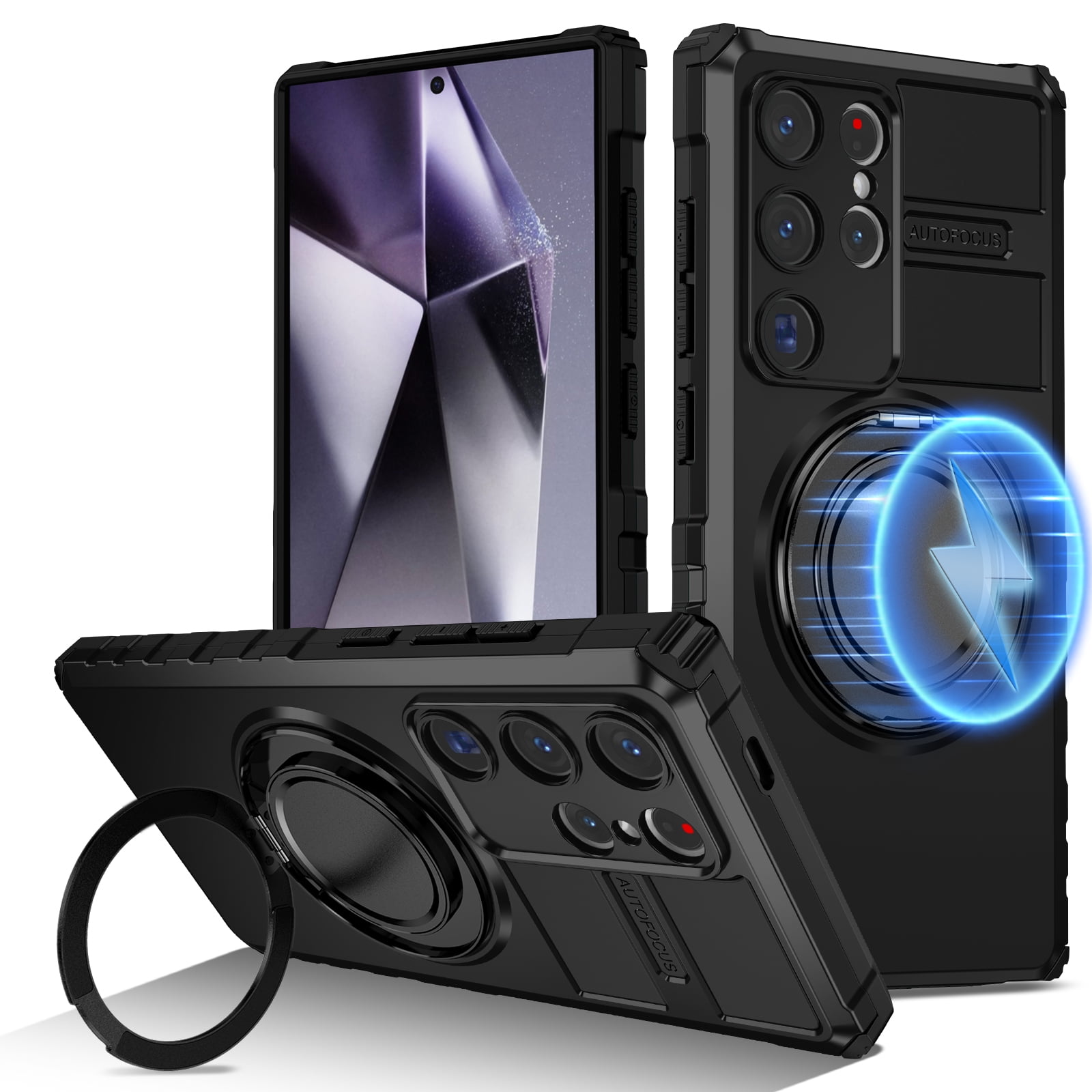 Dteck for Samsung Galaxy S21 Ultra Case with Rotating Ring Stand ...