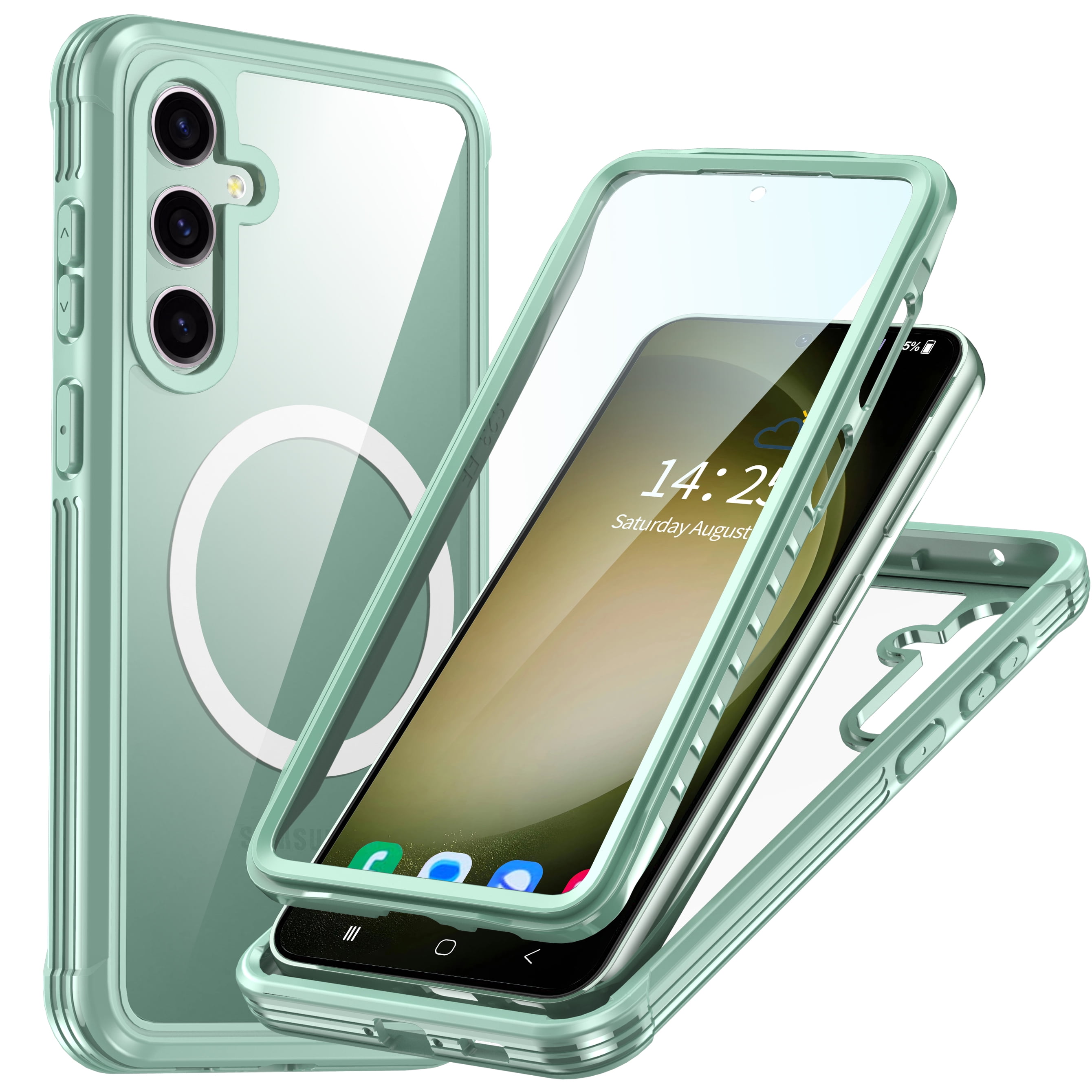 Dteck for Samsung Galaxy S23 FE Case, Compatible with MagSafe, Built-in Screen Protector Full ...