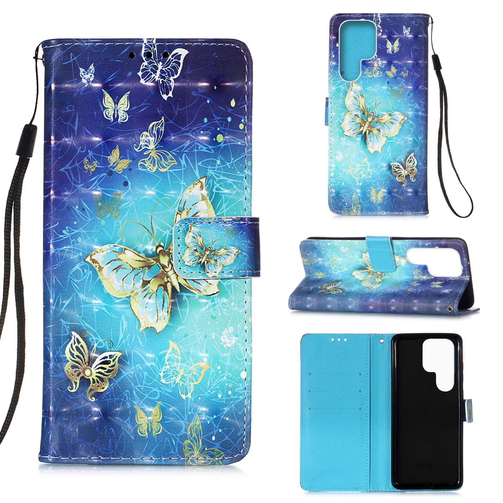 Dteck Samsung Galaxy S23 Ultra Case 3D PU Leather Wallet Flip ...