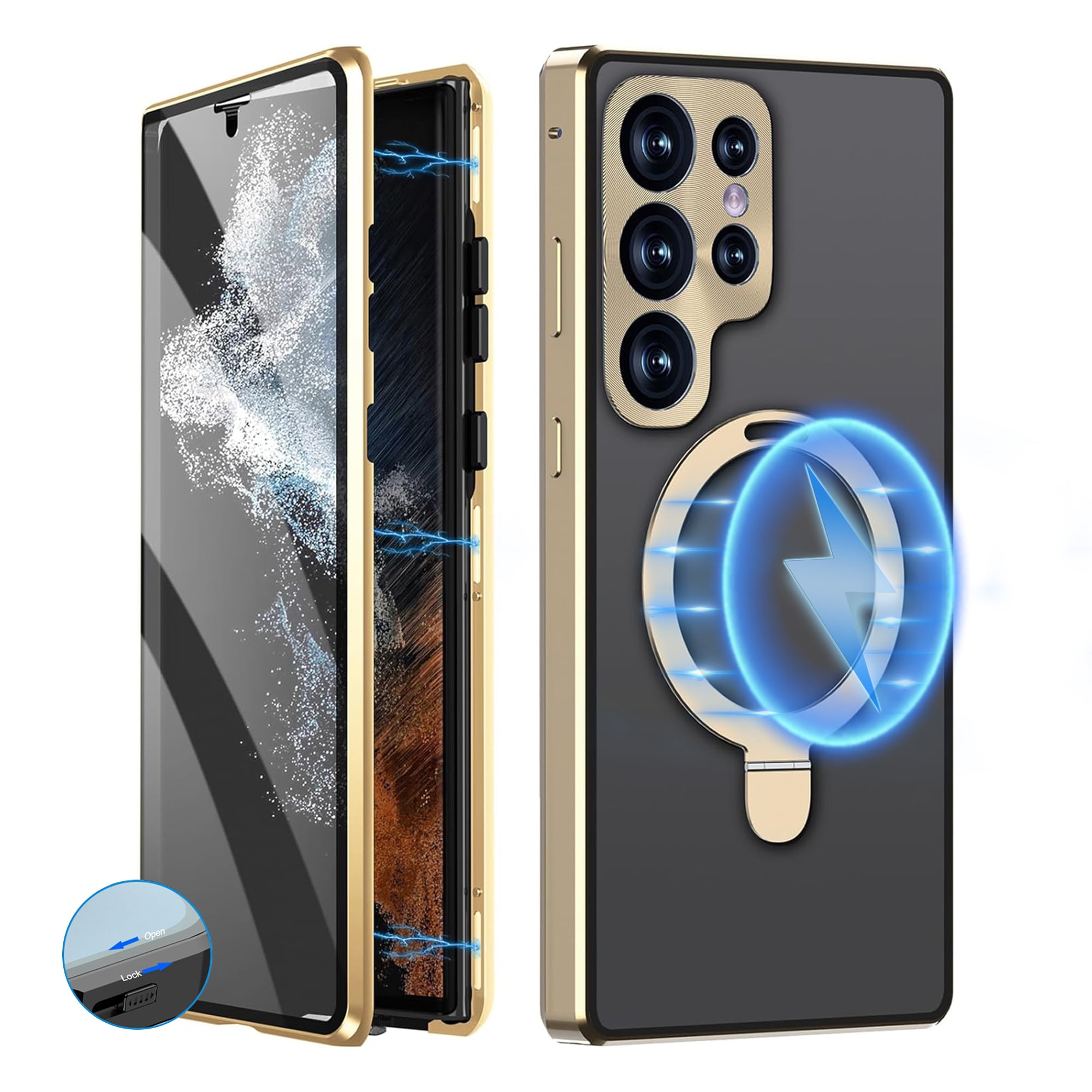 Dteck for Samsung Galaxy S23 Ultra Case with Built-in Screen Protector ...