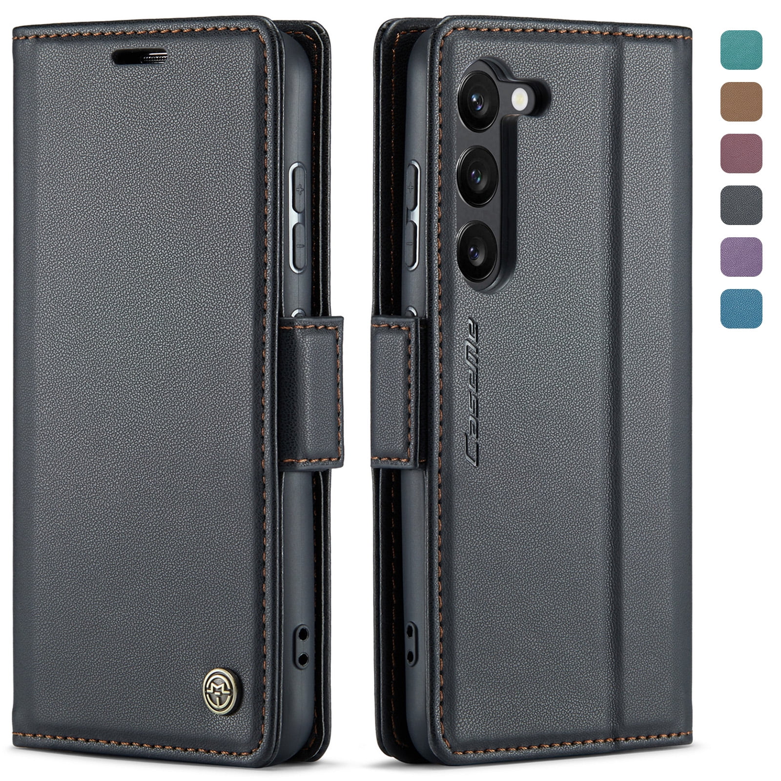 Dteck for Samsung Galaxy S24 Case Wallet, RFID Blocking Card Holder PU Leather Magnetic Closure ...