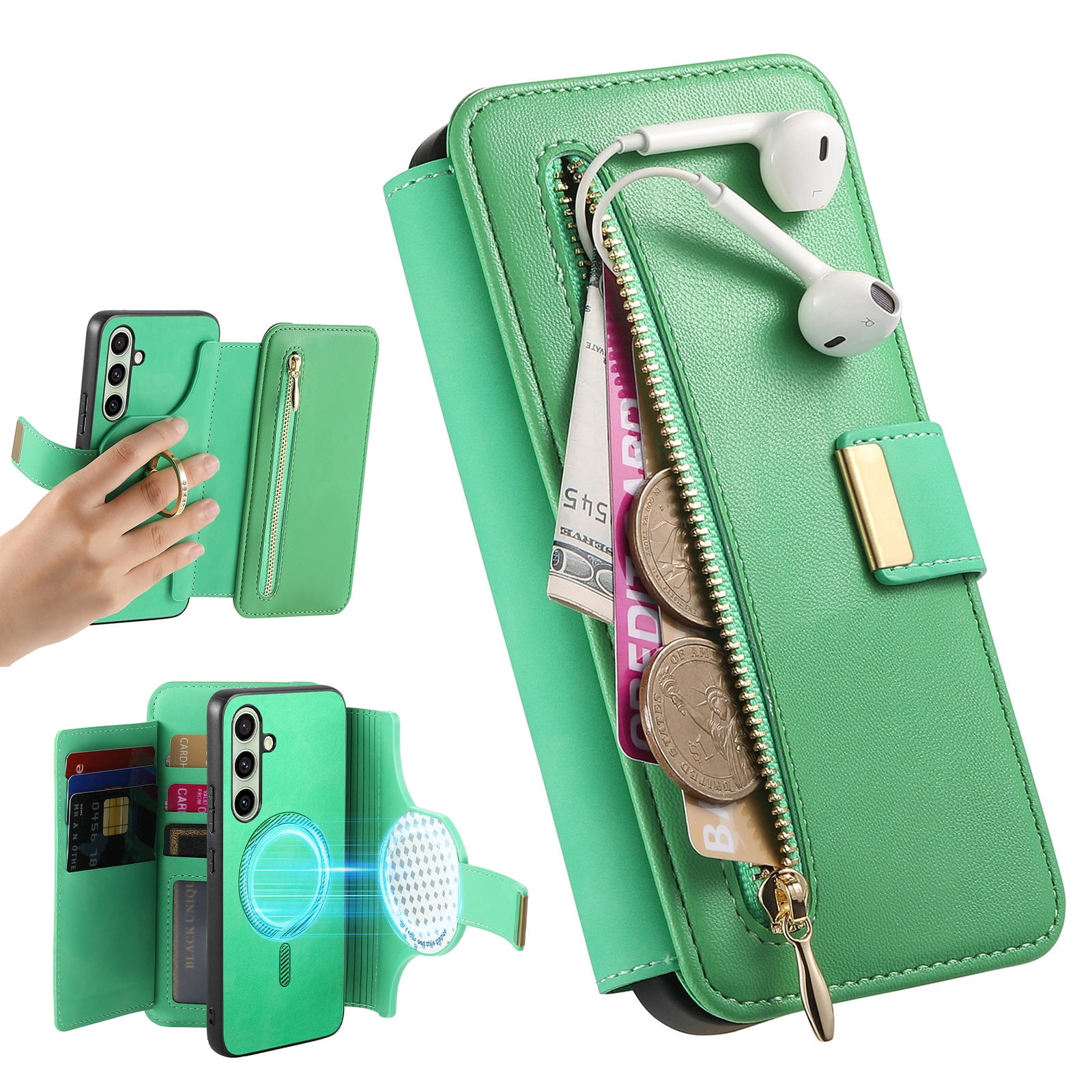 Dteck for Samsung Galaxy S24 FE 5G Wallet Case with Card Holder, RFID ...