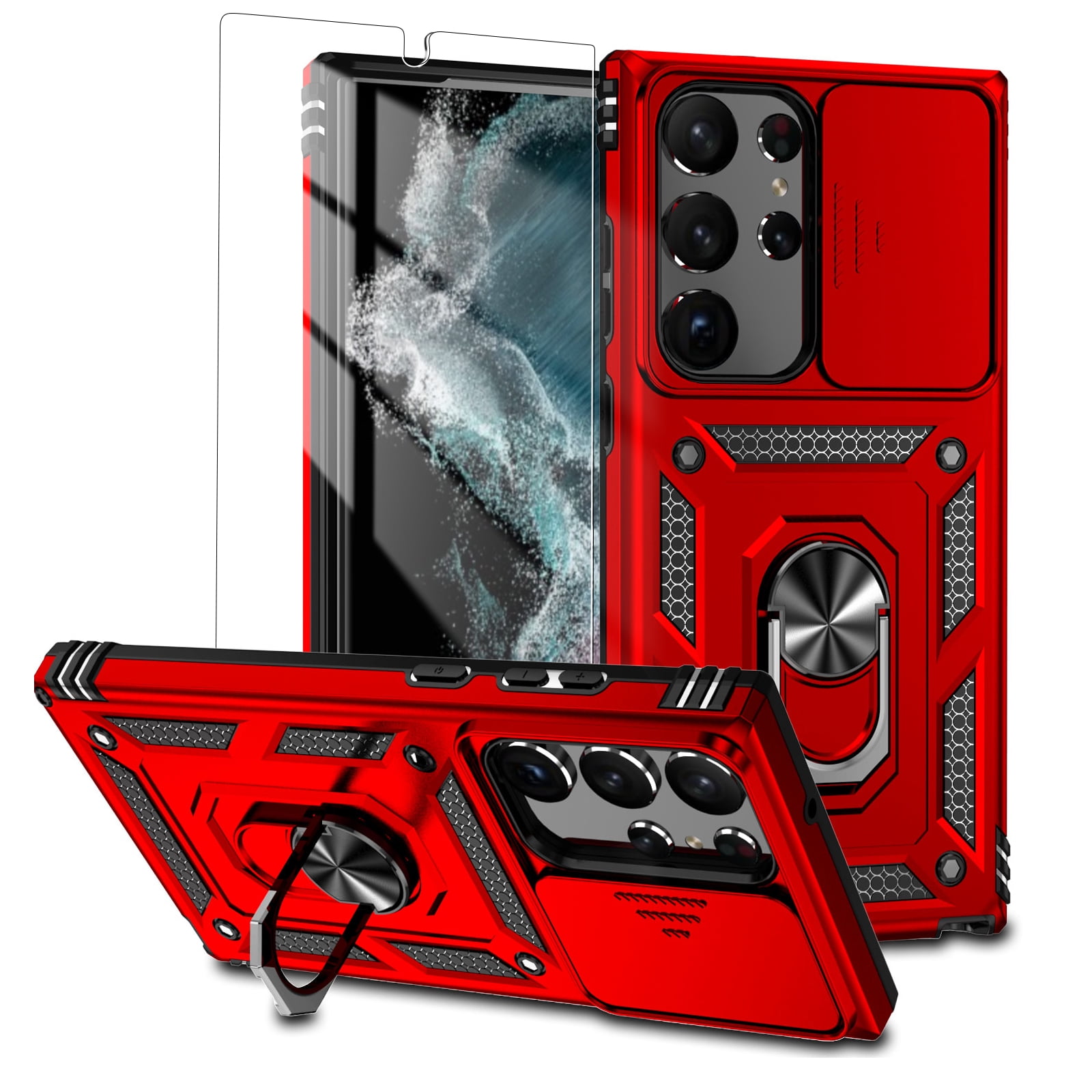 Dteck for Samsung Galaxy S24 Ultra Case with Screen Protector, Sliding ...