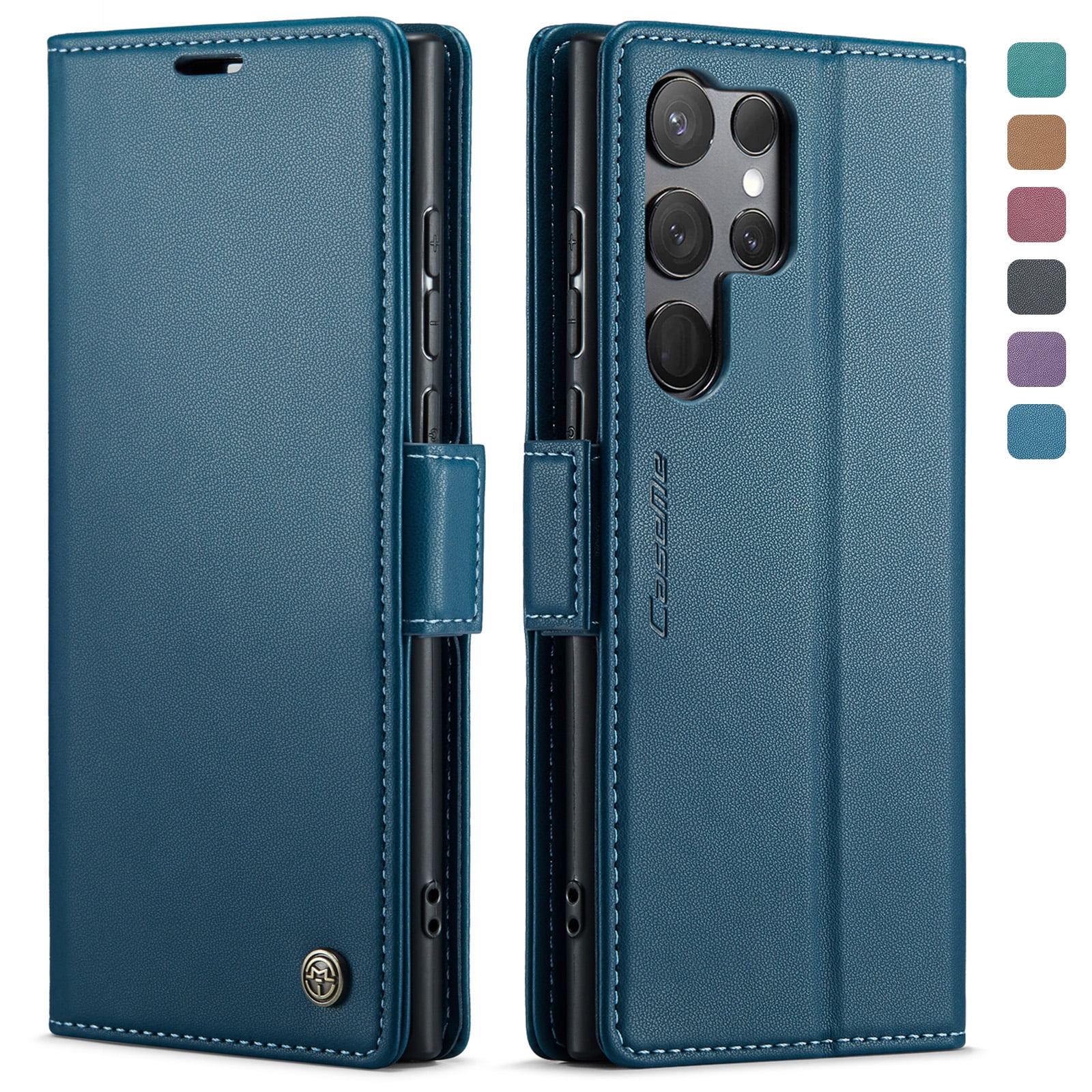 Dteck for Samsung Galaxy S24 Ultra Case Wallet, RFID Blocking Card Holder PU Leather Magnetic ...