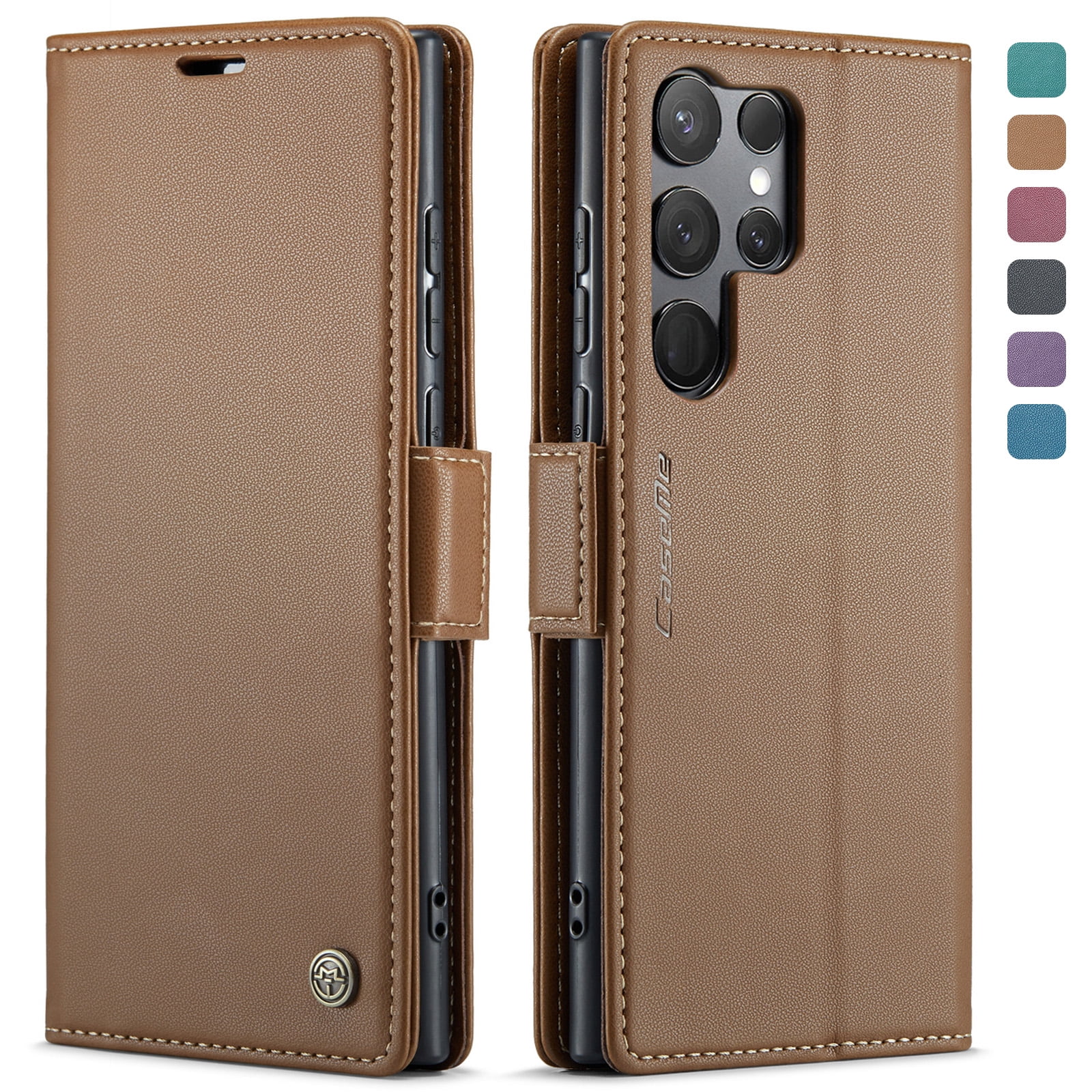 Dteck for Samsung Galaxy S24 Ultra Case Wallet, RFID Blocking Card Holder PU Leather Magnetic ...