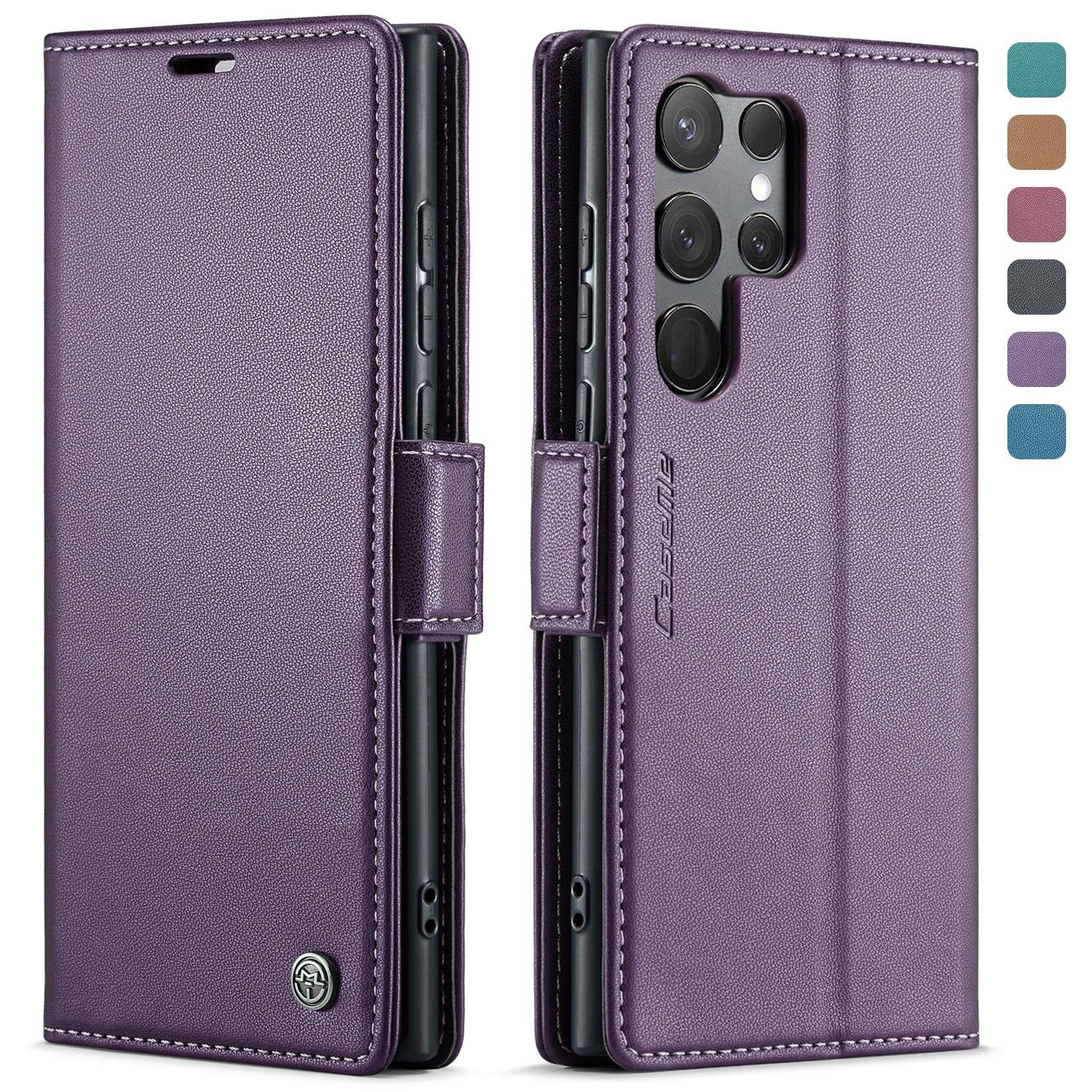Dteck for Samsung Galaxy S24 Ultra Case Wallet, RFID Blocking Card Holder PU Leather Magnetic ...
