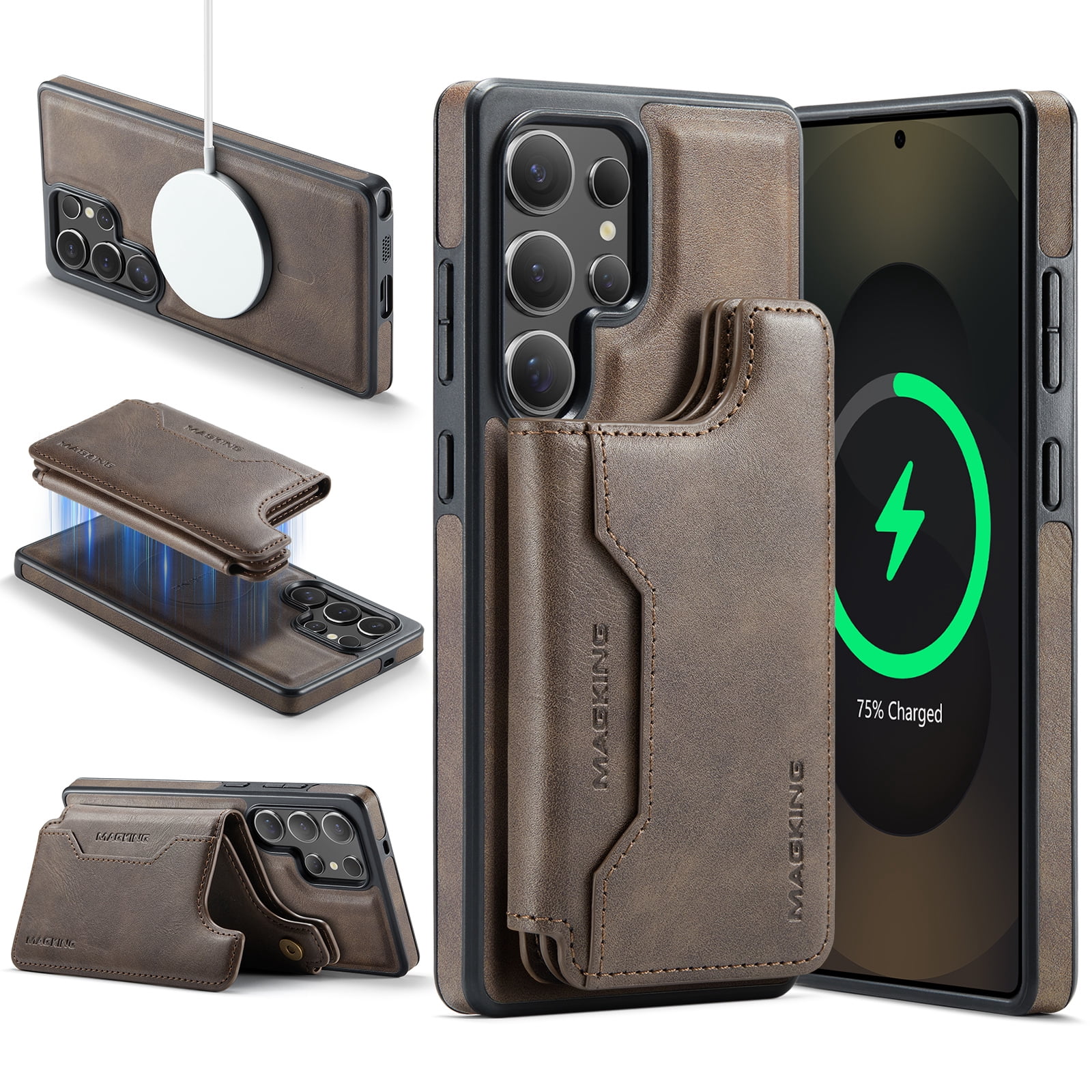 Dteck for Samsung Galaxy S24 Ultra Magnetic Case with Detachable Wallet ...