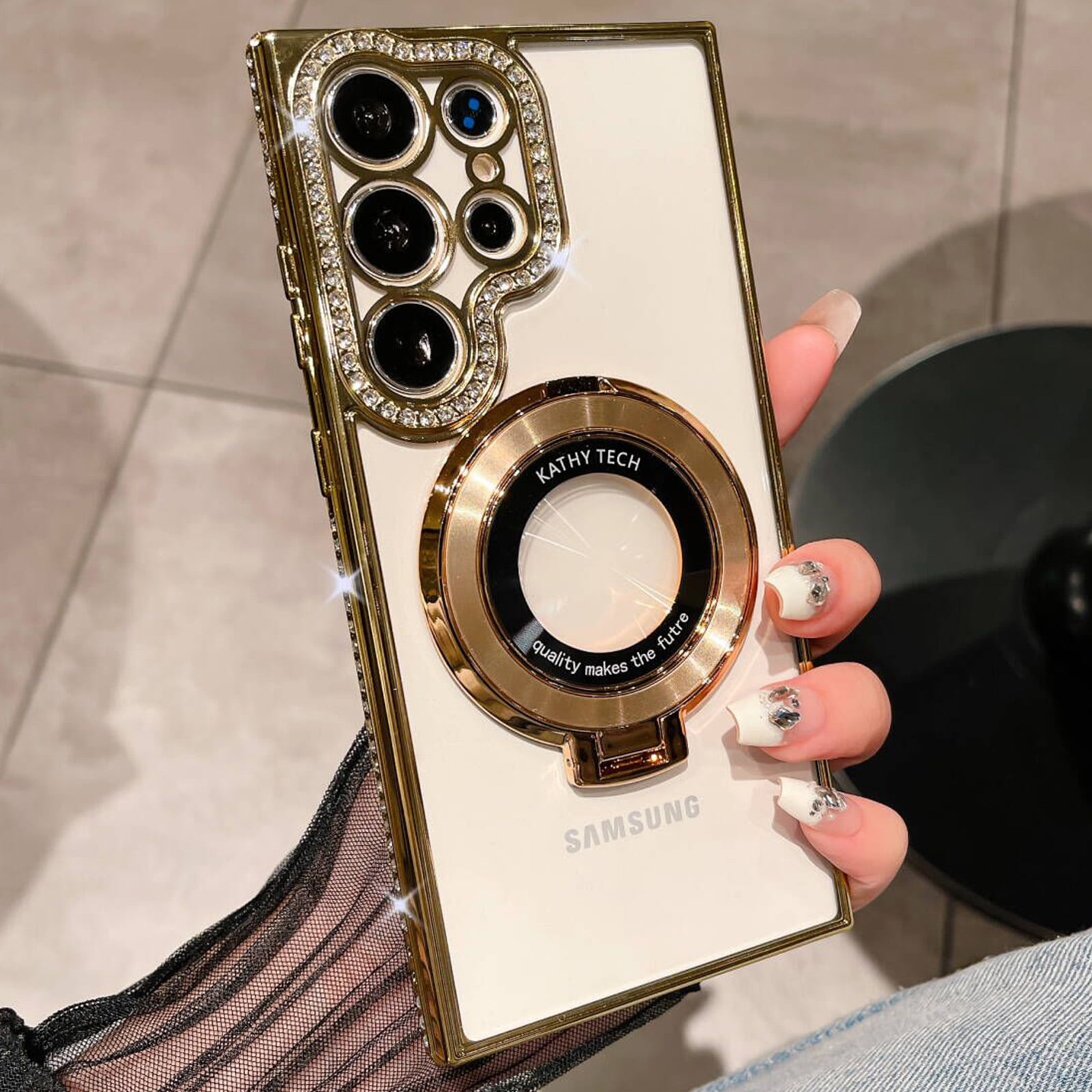 Dteck for Samsung Galaxy S24 Ultra Magnetic Case with Invisible Stand, Compatible with MagSafe ...