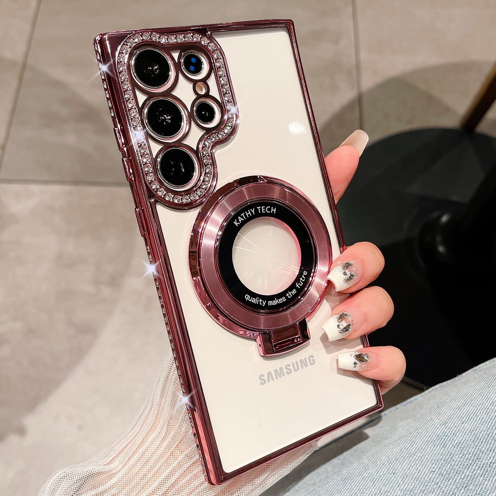 Dteck for Samsung Galaxy S24 Ultra Magnetic Case with Invisible Stand, Compatible with MagSafe ...