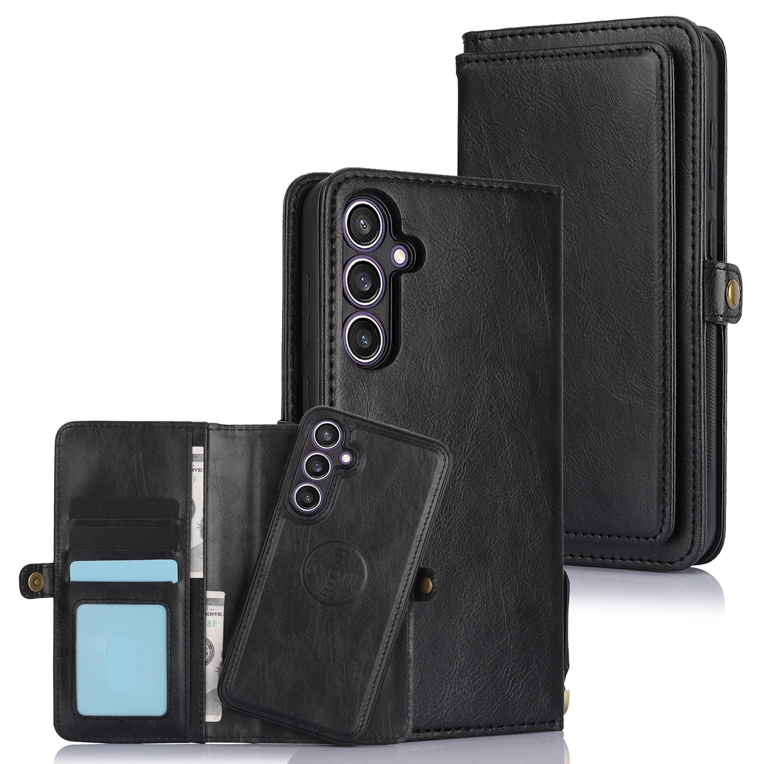 Dteck for Samsung Galaxy S24 Ultra Wallet Leather Case Detachable Magnetic Flip Case 7 Card ...