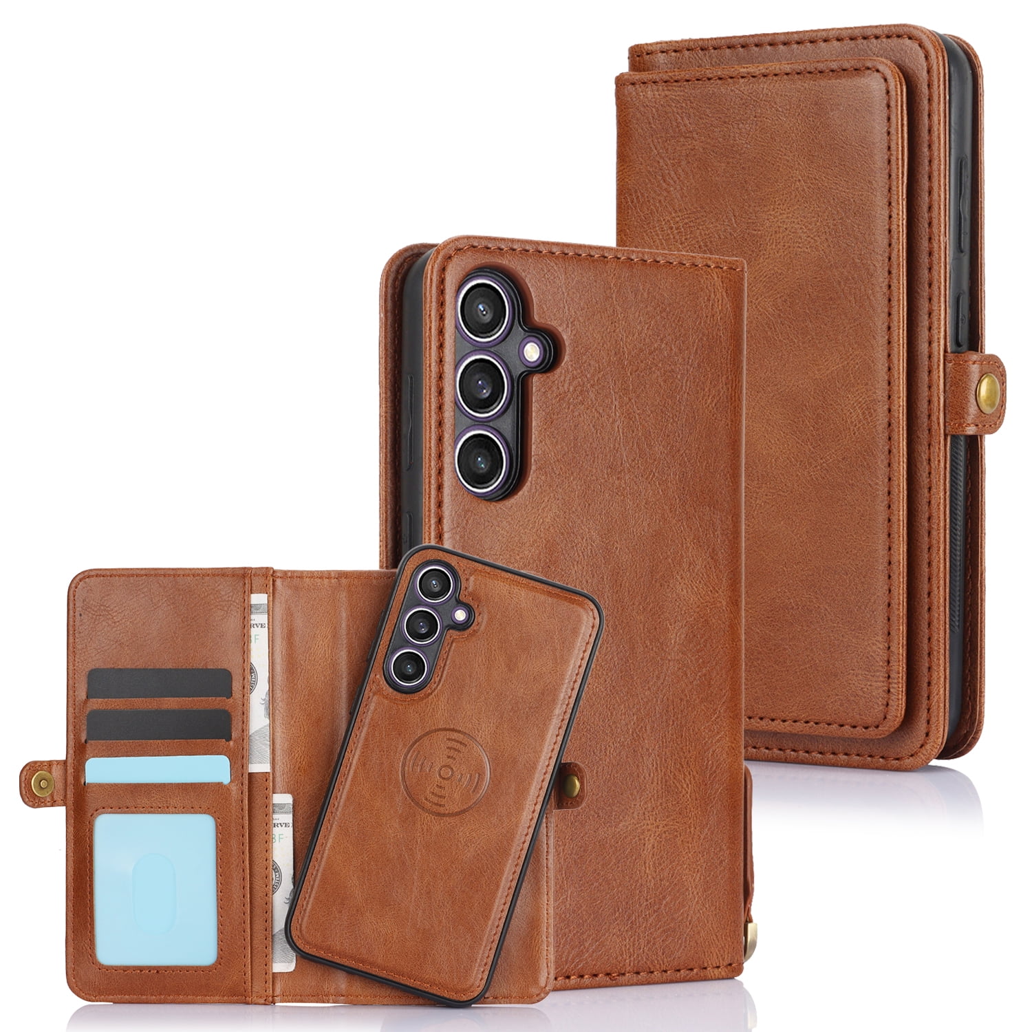 Dteck for Samsung Galaxy S24 Wallet Leather Case Detachable Magnetic ...