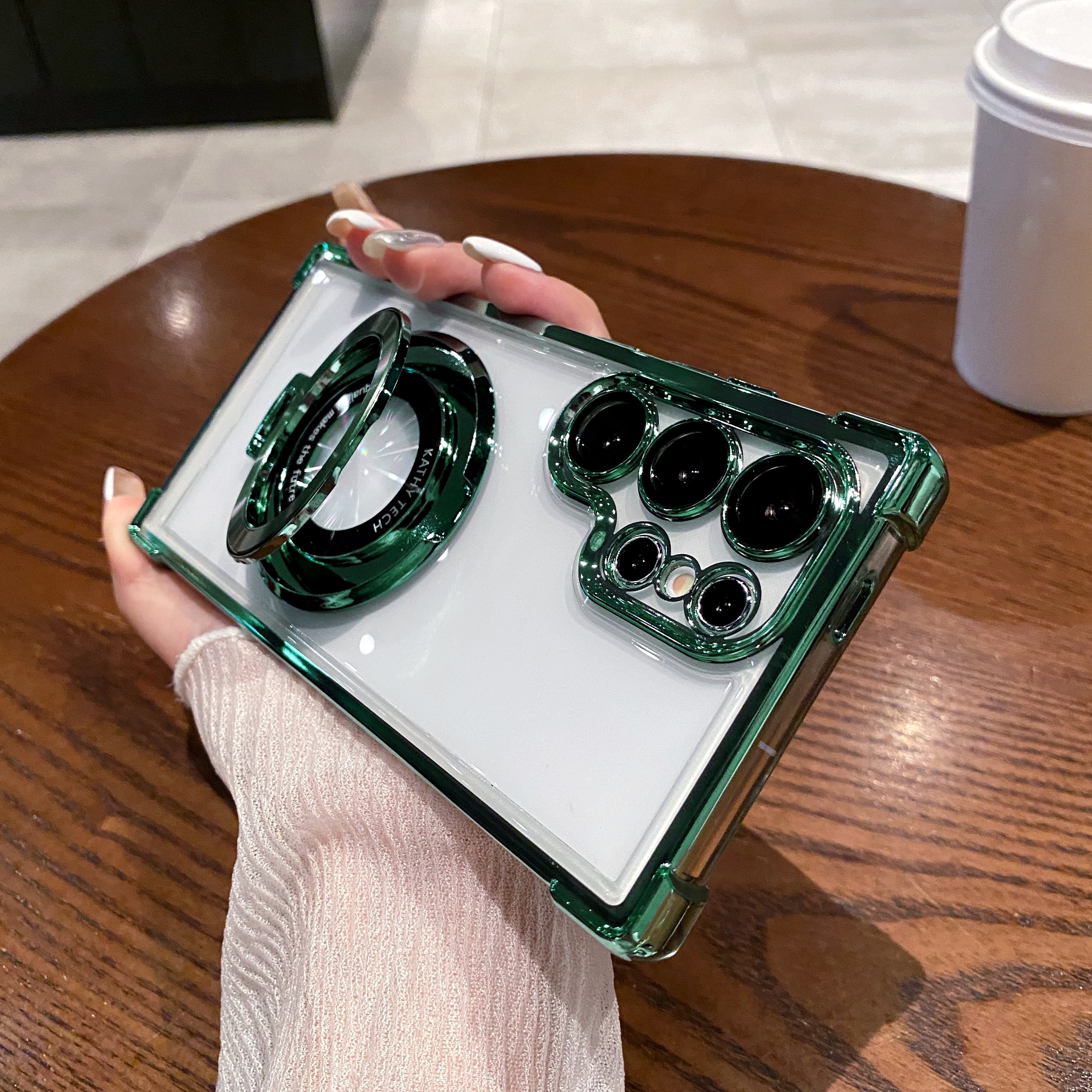 Dteck for Samsung Galaxy S25 Plus Case with Invisible Ring Stand, Electroplated Plating Magnetic ...