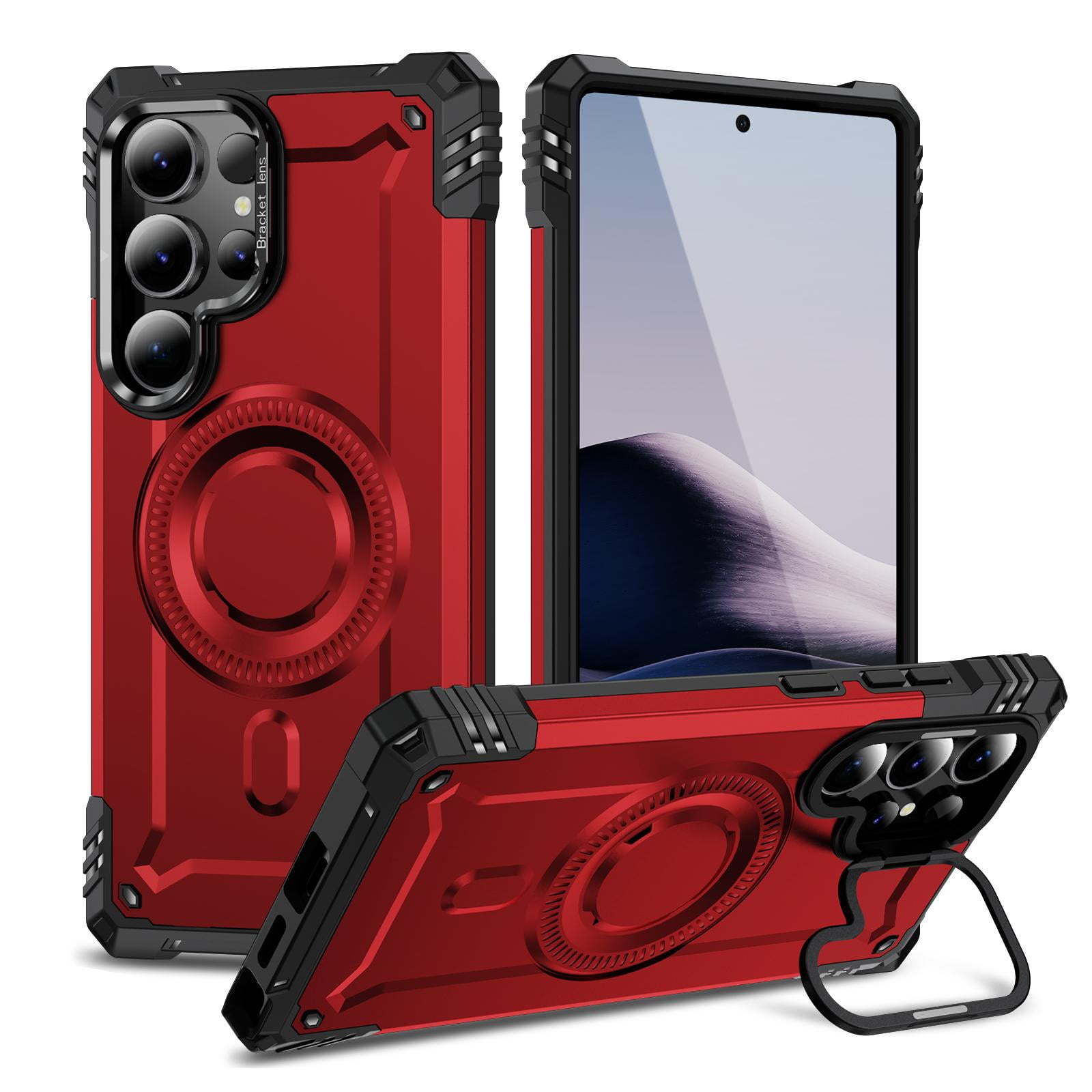 Dteck for Samsung Galaxy S25 Ultra Case, Fit for MagSafe with Camera Stand, Military Protection ...