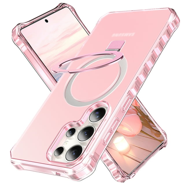 Dteck for Samsung Galaxy S25 Ultra Case with Rotating Magnetic Stand, Compatible with MagSafe ...