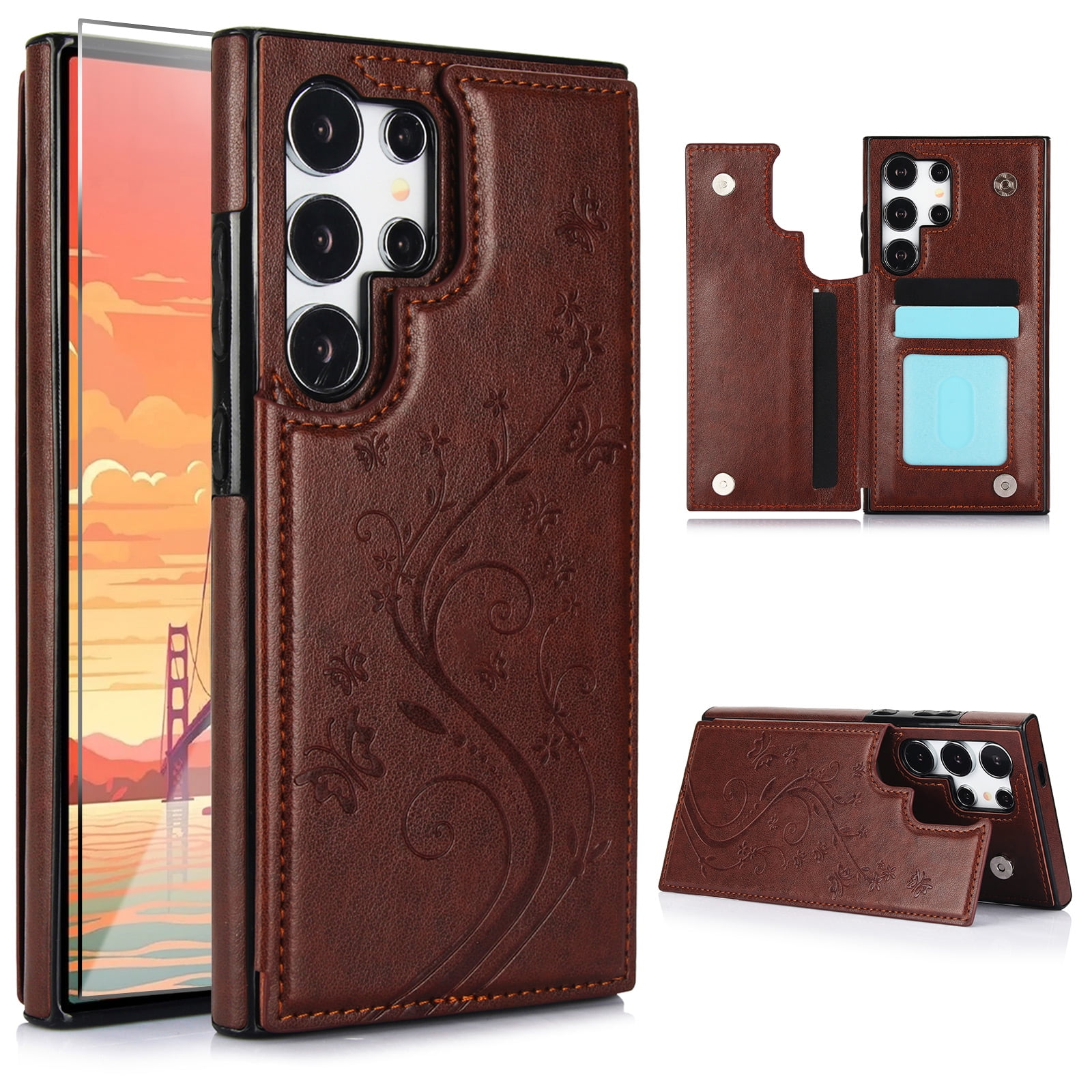 Dteck for Samsung Galaxy S25 Ultra Case with Tempered Glass Screen ...