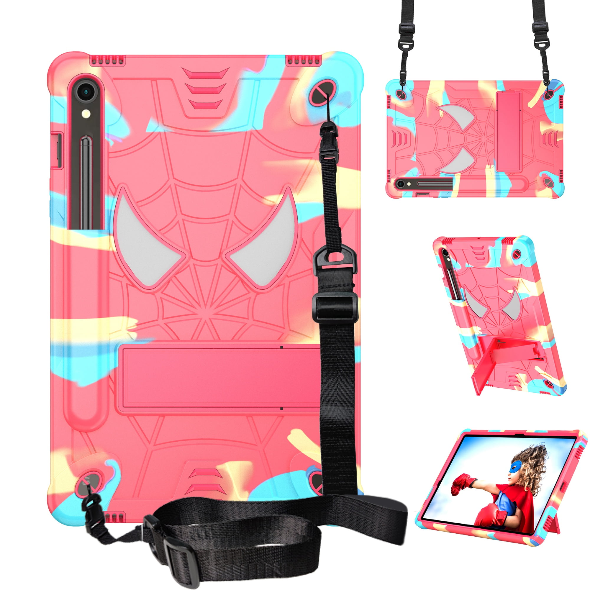 Dteck for Samsung Galaxy Tab S9 / S9 FE 2023 Case, Heavy Duty Rugged Silicone Cover with S Pen ...