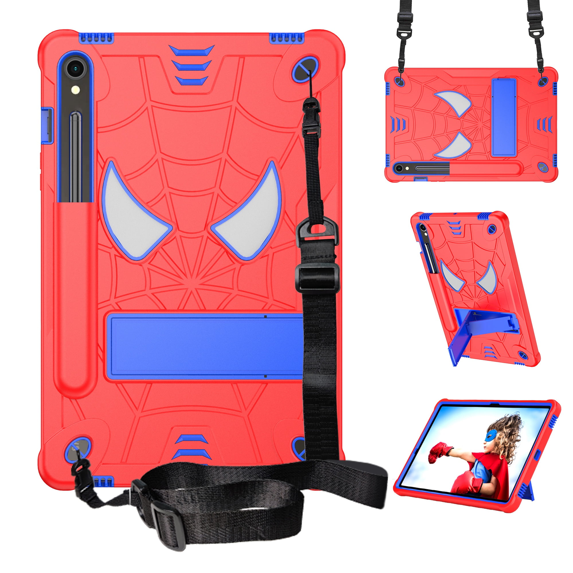 Dteck for Samsung Galaxy Tab S9 / S9 FE 2023 Case, Heavy Duty Rugged Silicone Cover with S Pen ...