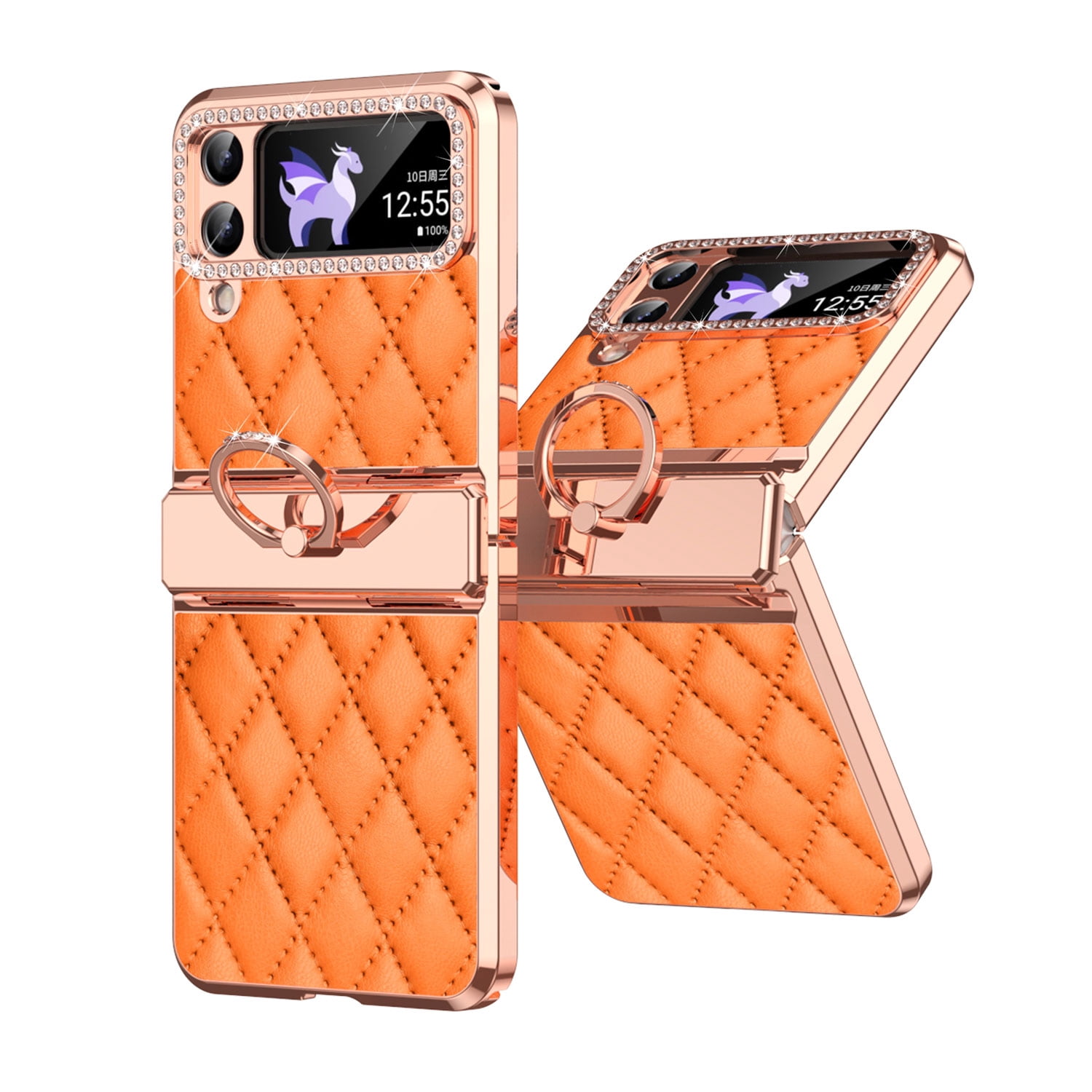 Dteck for Samsung Galaxy Z Flip 4 Case, Z Flip 4 Case with Ring Stand ...