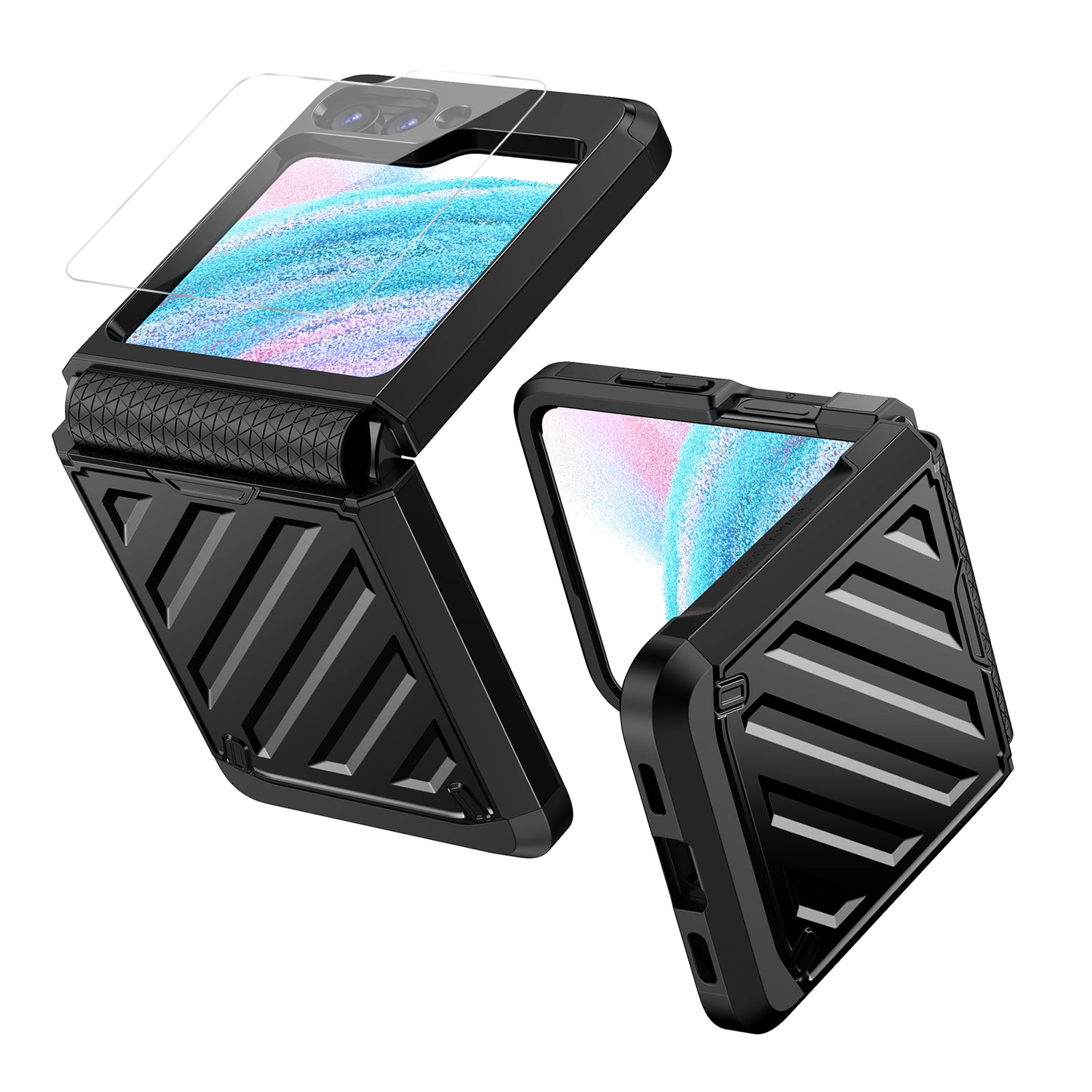 Dteck for Samsung Galaxy Z Flip 5 Case with Silicone Hinge Protection ...
