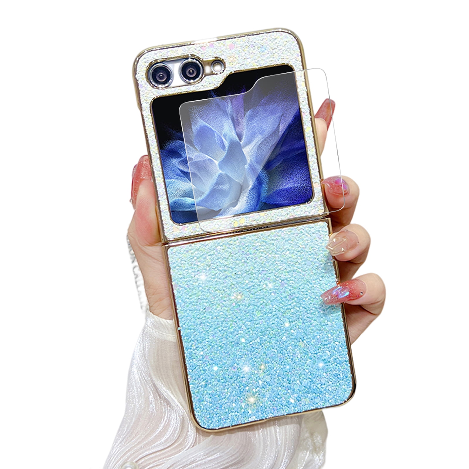 Dteck for Samsung Galaxy Z Flip 5 Case with Small Screen Protector, Z ...