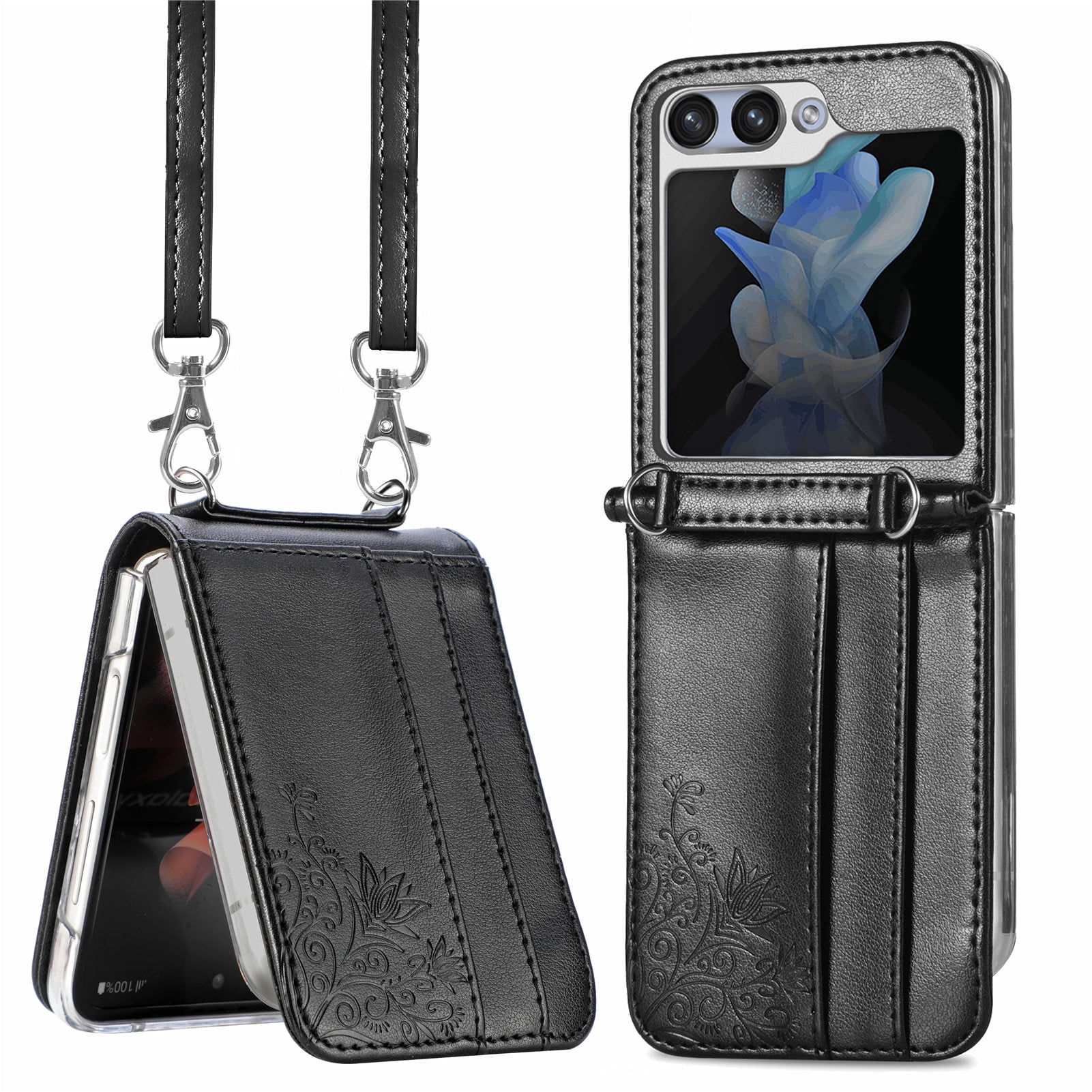 Dteck for Samsung Galaxy Z Flip 5 Wallet Case with Card Holder, Soft PU ...