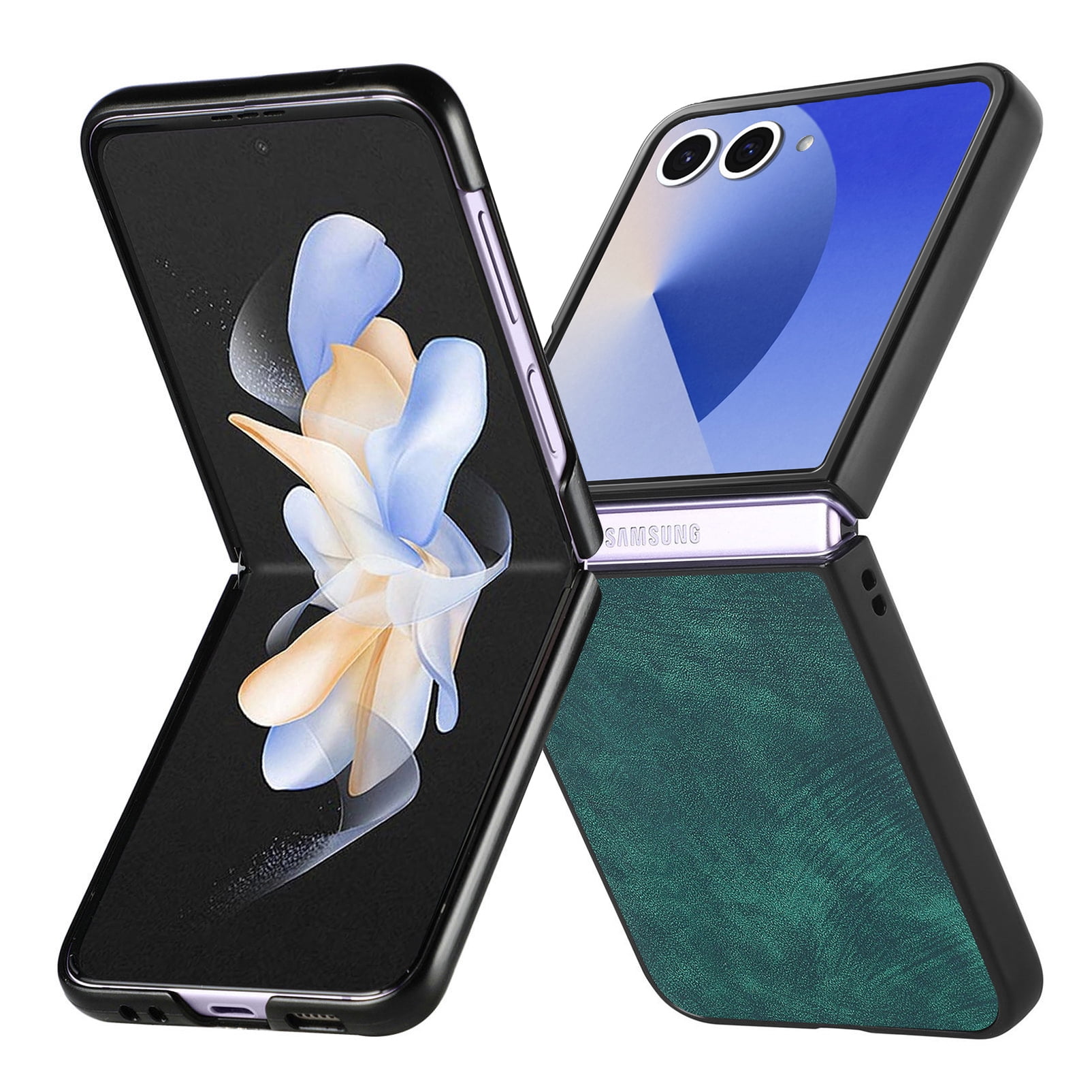 Dteck for Samsung Galaxy Z Flip 7 5G Case, Retro PU Leather Ultra Thin ...