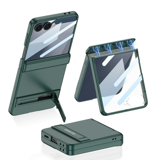 Dteck for Samsung Galaxy Z Flip 7 Case, Shockproof Magnetic All-in-One ...