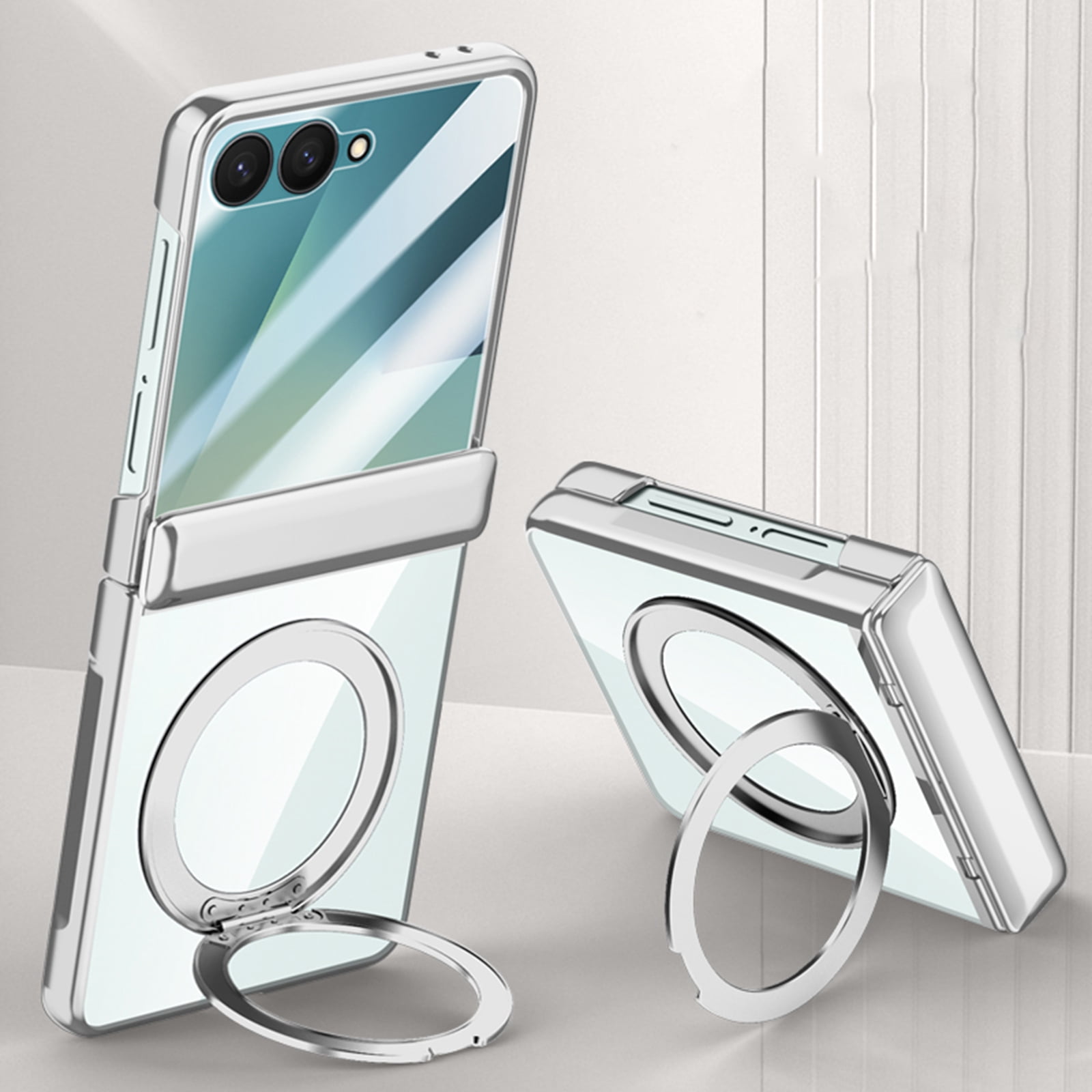 Dteck for Samsung Galaxy Z Flip 7 Clear Case with Hinges Protection ...