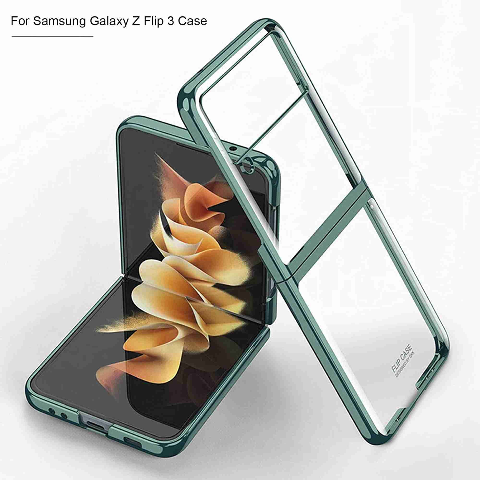 Dteck for Samsung Galaxy Z Flip Case Luxury Premium Plastic Plating ...