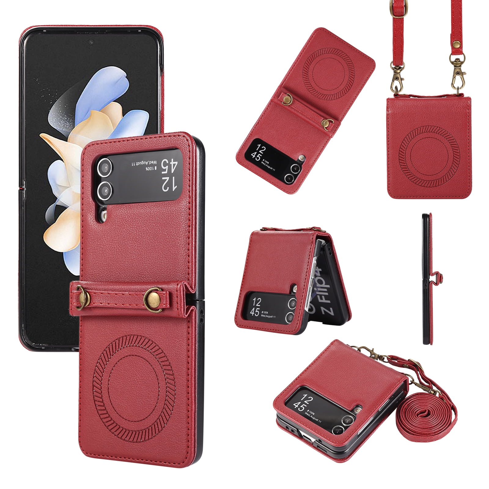 Dteck for Samsung Galaxy Z Flip3 5G Slim Case, Shockproof Luxury PU ...