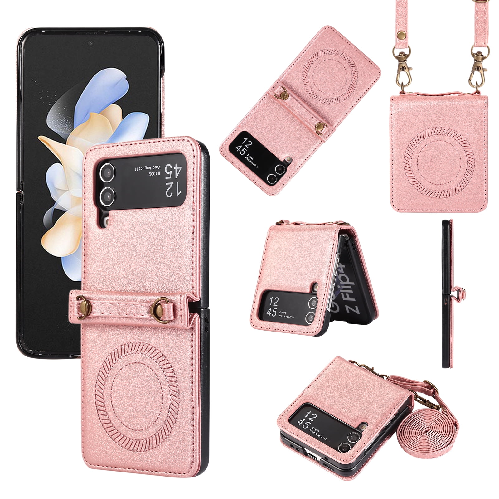 Dteck for Samsung Galaxy Z Flip3 5G Slim Case, Shockproof Luxury PU ...