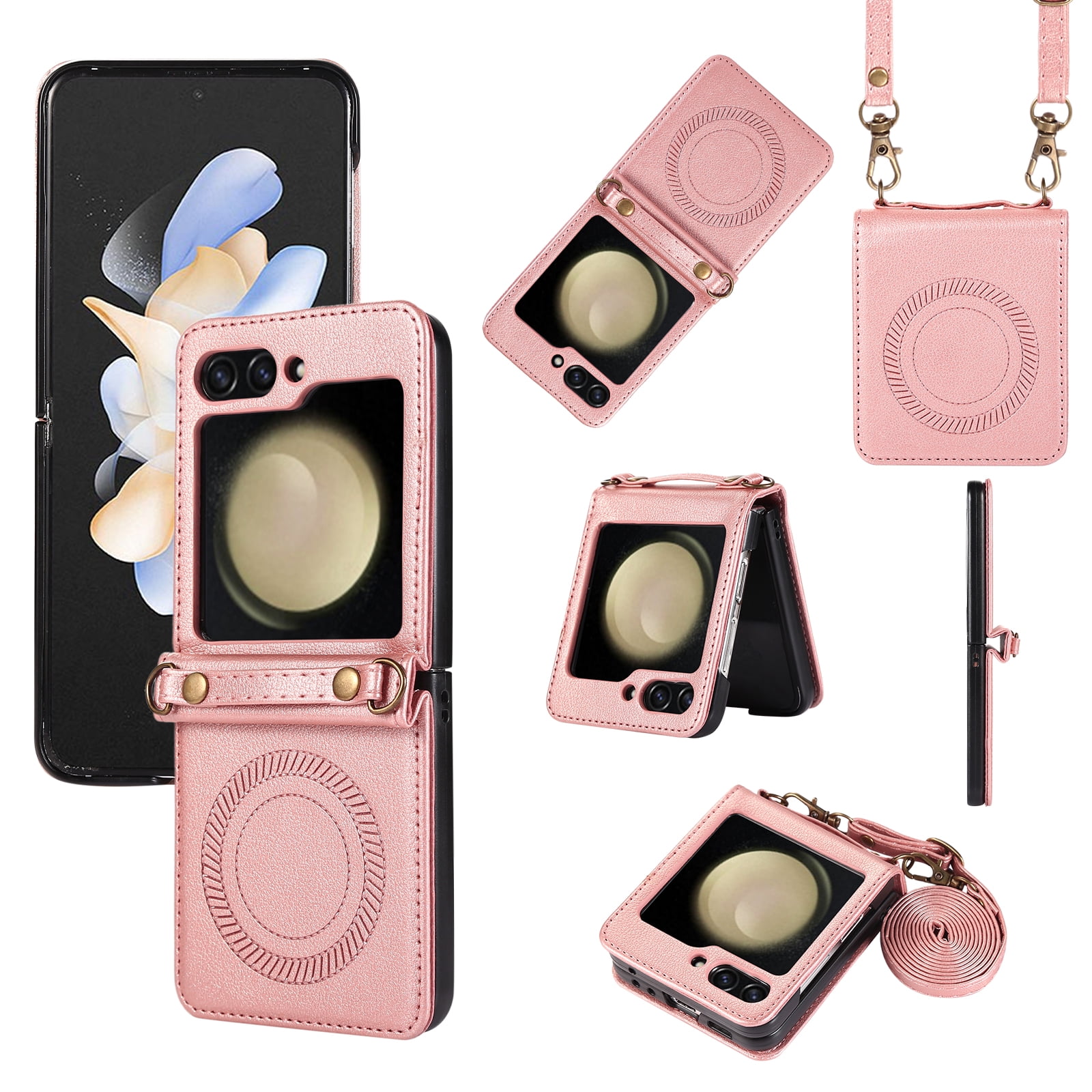Dteck for Samsung Galaxy Z Flip5 5G Slim Case, Shockproof Luxury PU ...