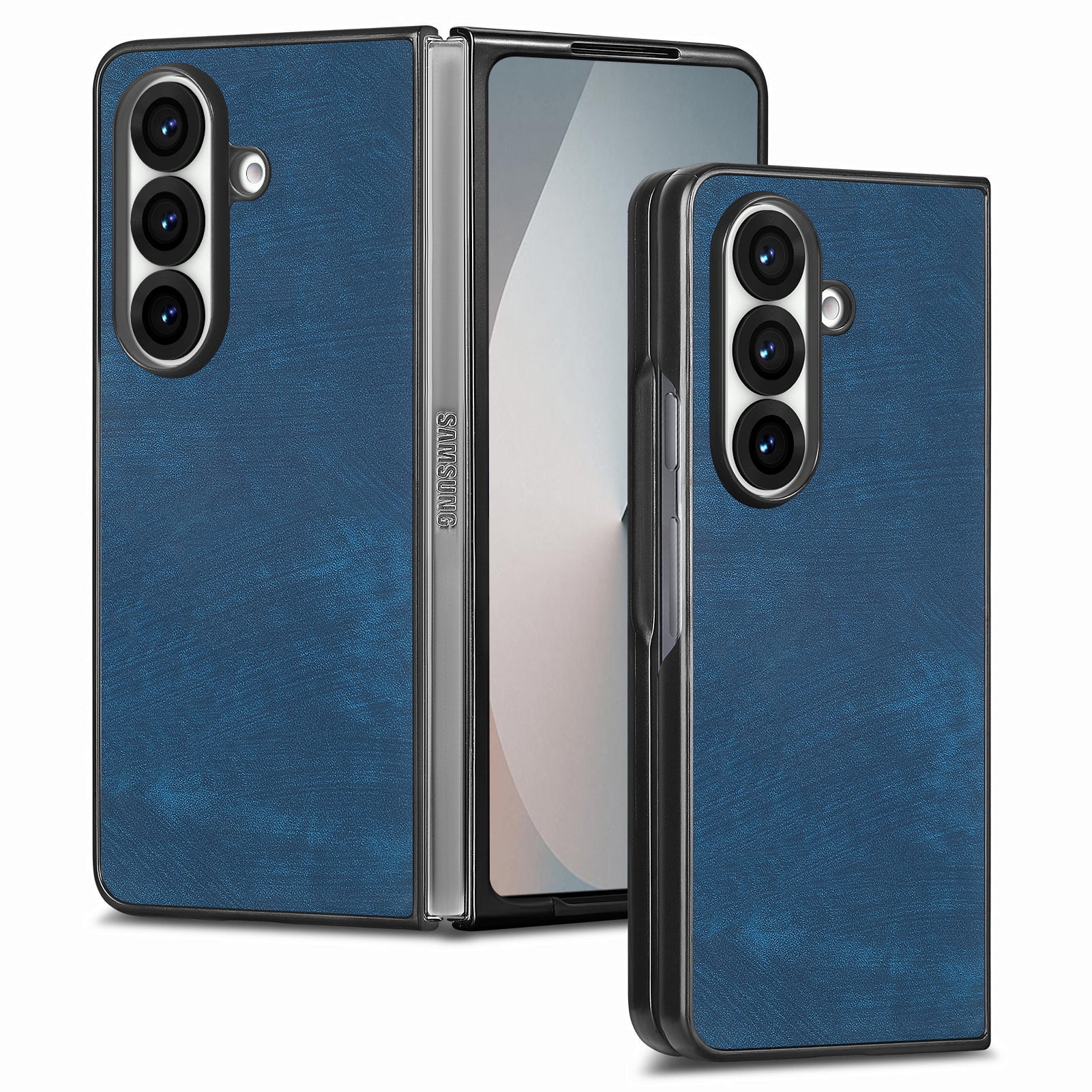 Dteck for Samsung Galaxy Z Fold 3 5G Case, Retro PU Leather Ultra Thin Slim Durable Shockproof ...