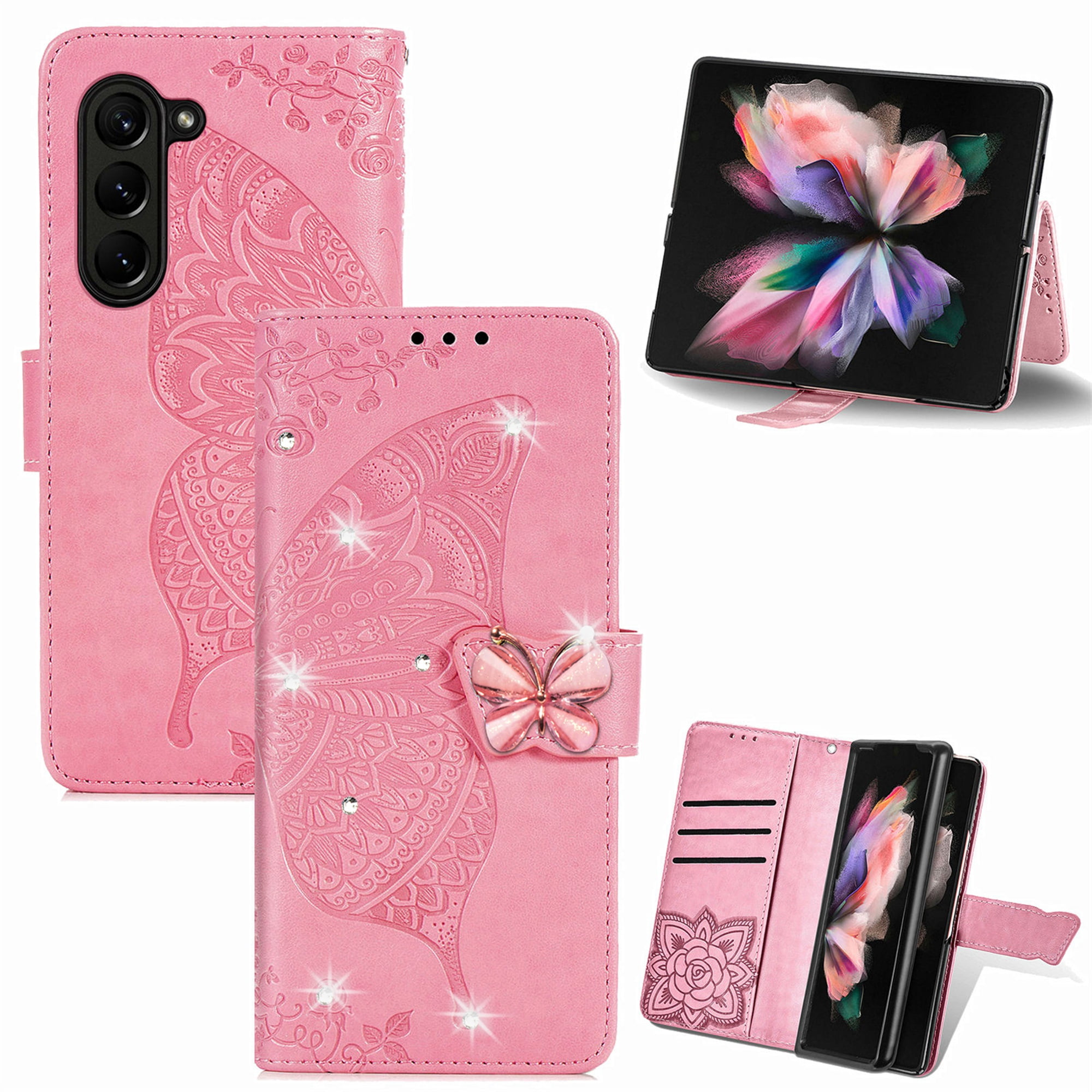 Dteck for Samsung Galaxy Z Fold 4 Case Wallet for Women, Flip Folio ...