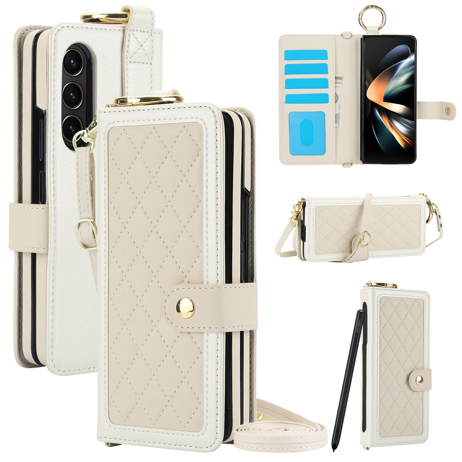Dteck for Samsung Galaxy Z Fold 4 Wallet Case with S Pen Holder ...