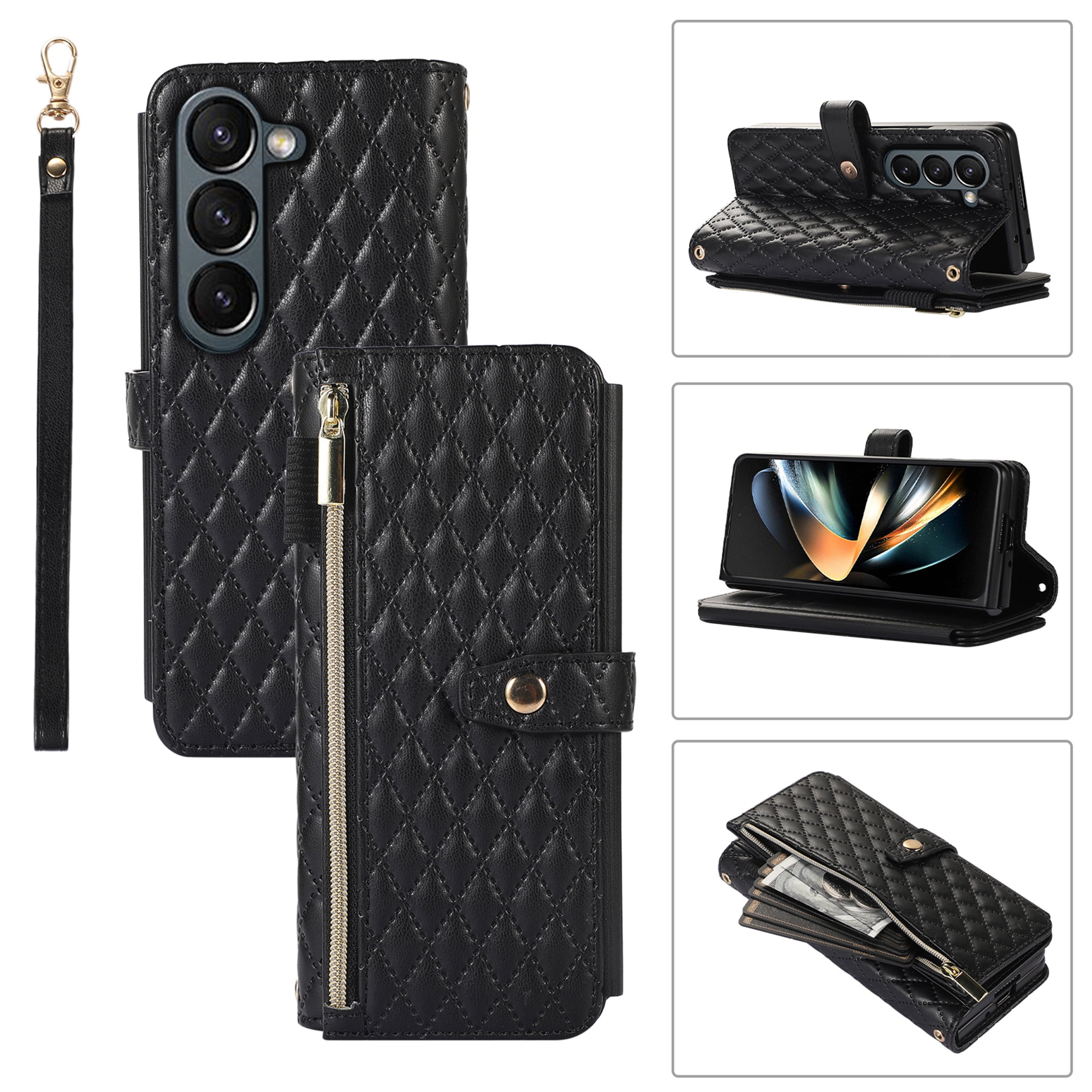 Dteck Samsung Galaxy Z Fold 5 5G Wallet Case, Shockproof 9 Card Slots ...