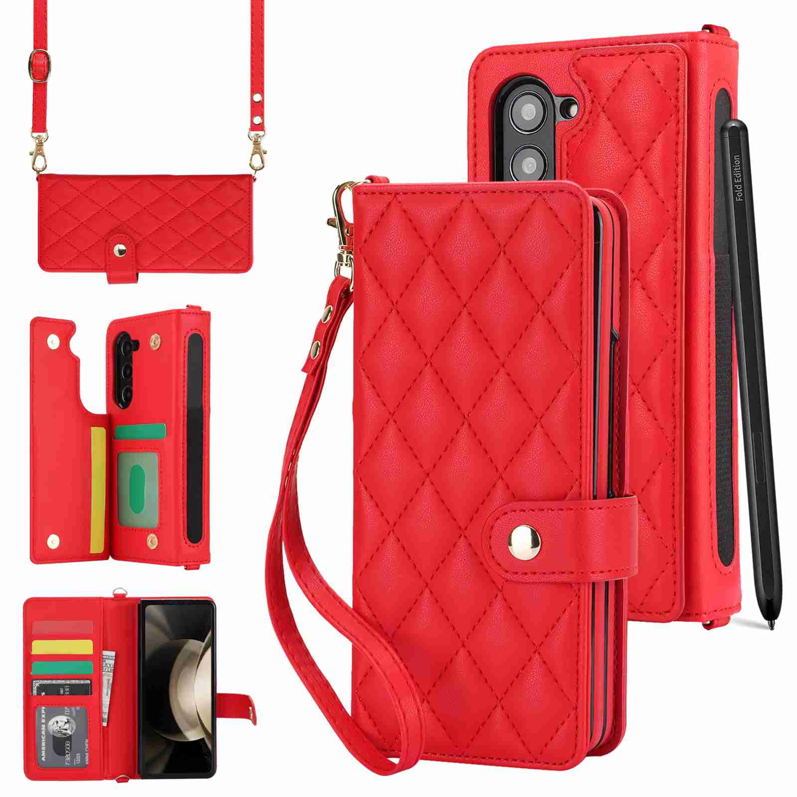 Dteck for Samsung Galaxy Z Fold 6 Wallet Case with S Pen Holder ...
