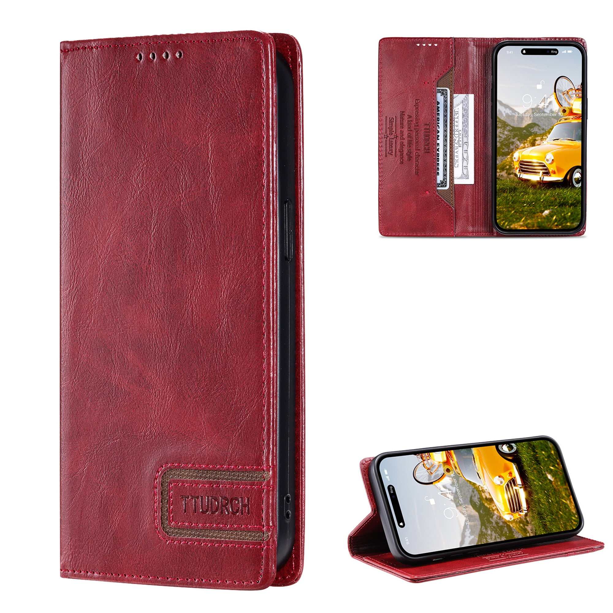 Dteck for Sasmung Galaxy S24 Ultra Case, RFID Blocking Magnetic Closure PU Leather Wallet Flip ...