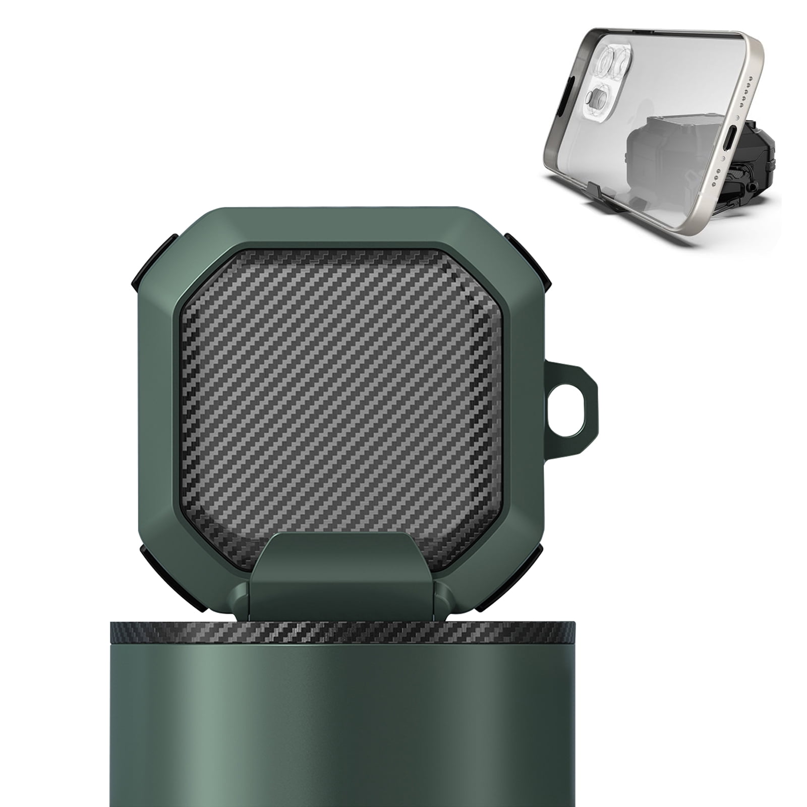 Dteck Secure Lock Carbon Fiber Case for Samsung Galaxy Buds FE (2023) / Buds 2 Pro / Buds Pro ...