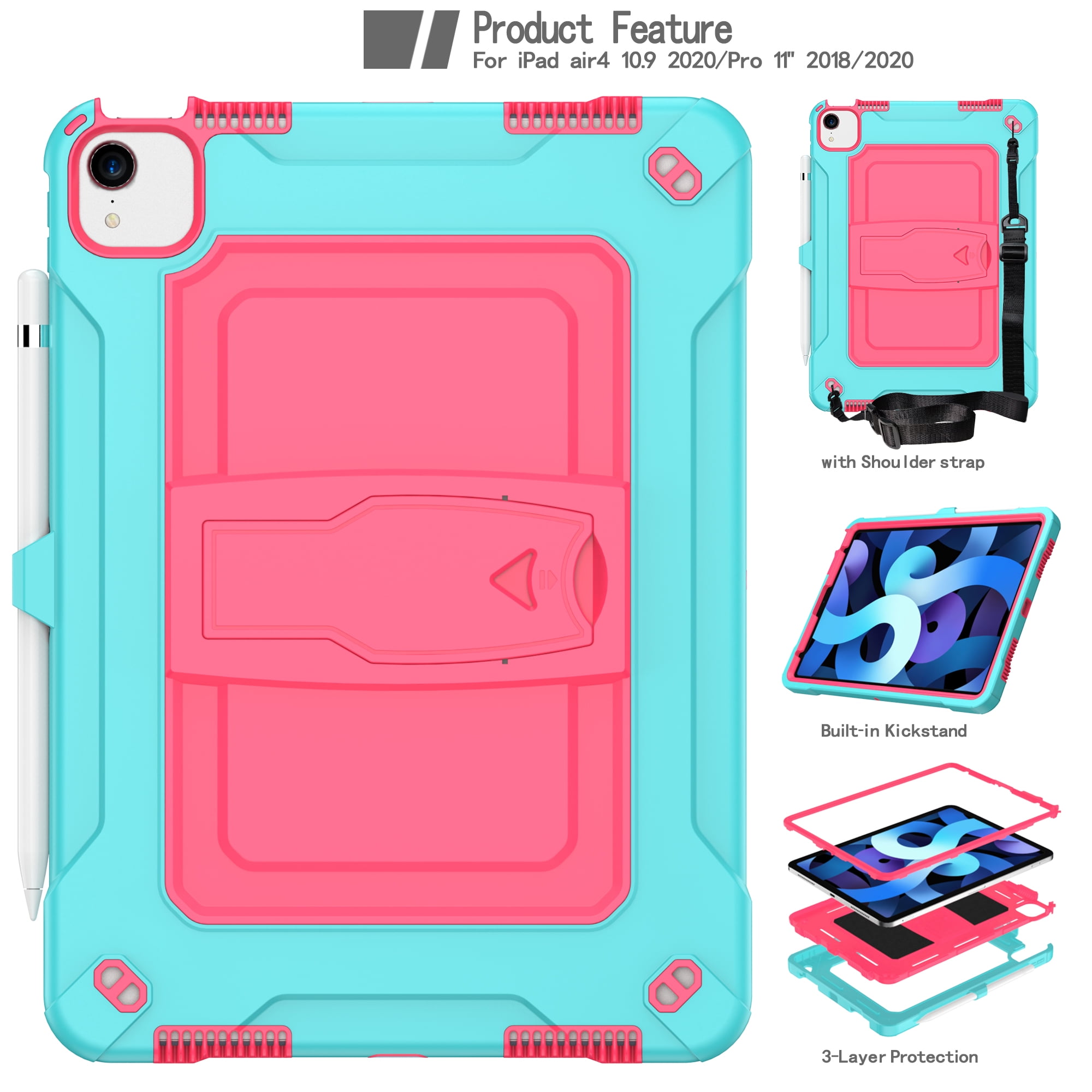 Dteck with Shoulder Strap Case for Apple iPad Air 4th Generation (2020 ...