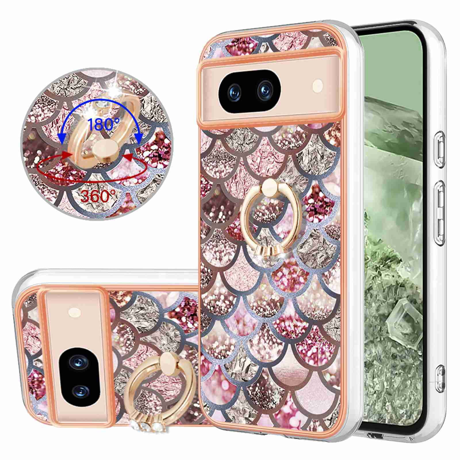 Dteck Slim Fit Phone Case for Google Pixel 8A, Shockproof IMD Marble ...