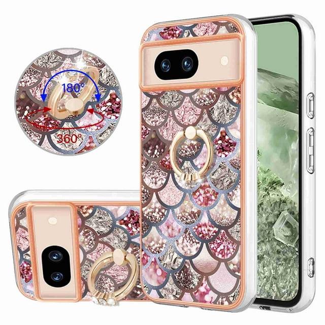 Dteck Slim Fit Phone Case for Google Pixel 8A, Shockproof IMD Marble ...