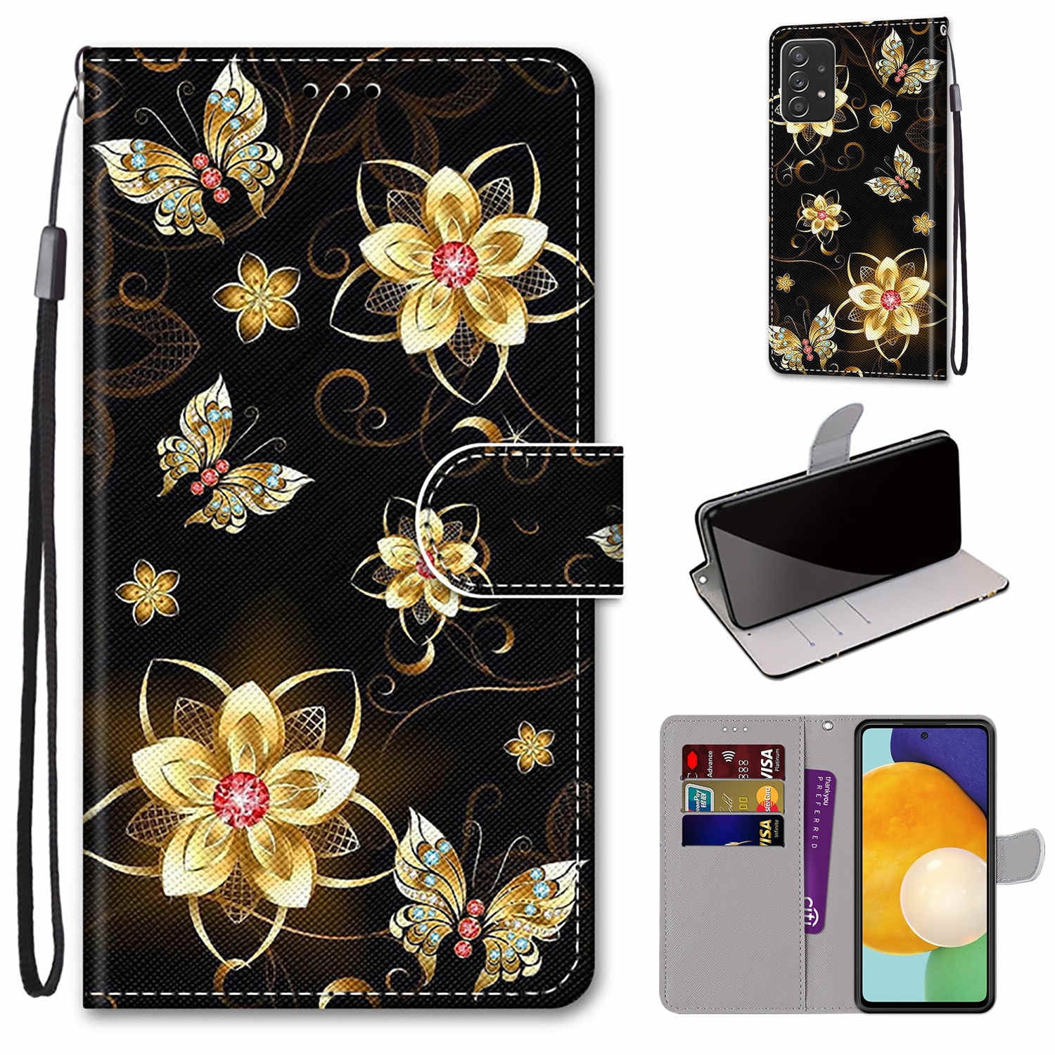 Dteck Slim Wallet Folio Flip Case for Samsung Galaxy A53 5G, Galaxy A53 ...