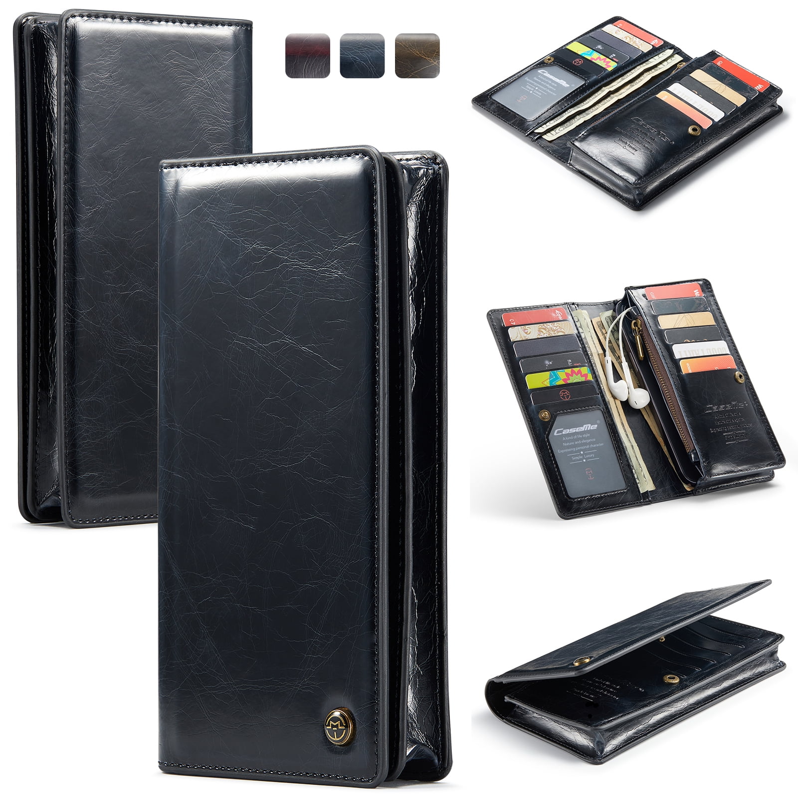 Dteck Soft PU Leather Wallets for Men Women, Clutch Card Holder Purse ...